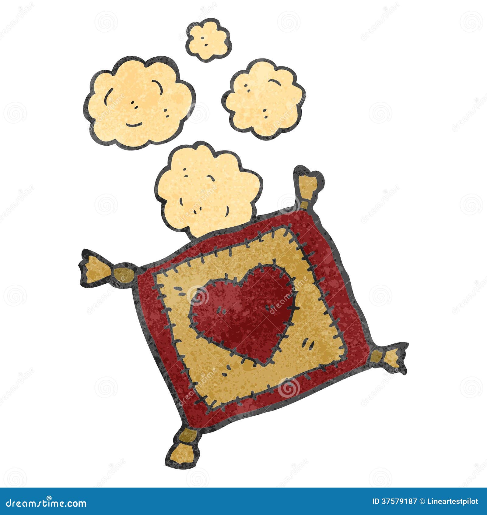 Retro Cartoon Embroidered Cushion Stock Vector - Illustration of doodle ...