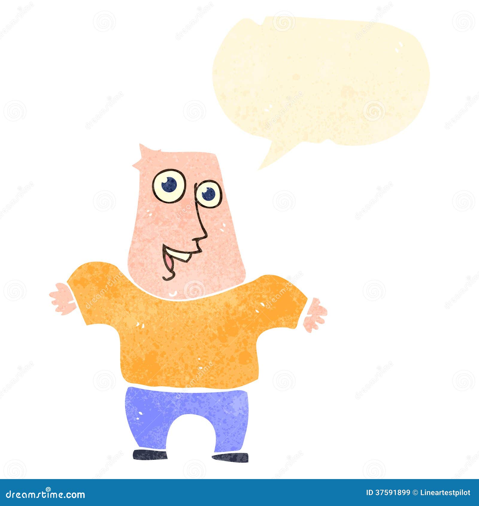 Retro Cartoon Enthusiastic Man Stock Vector - Illustration of drawing ...