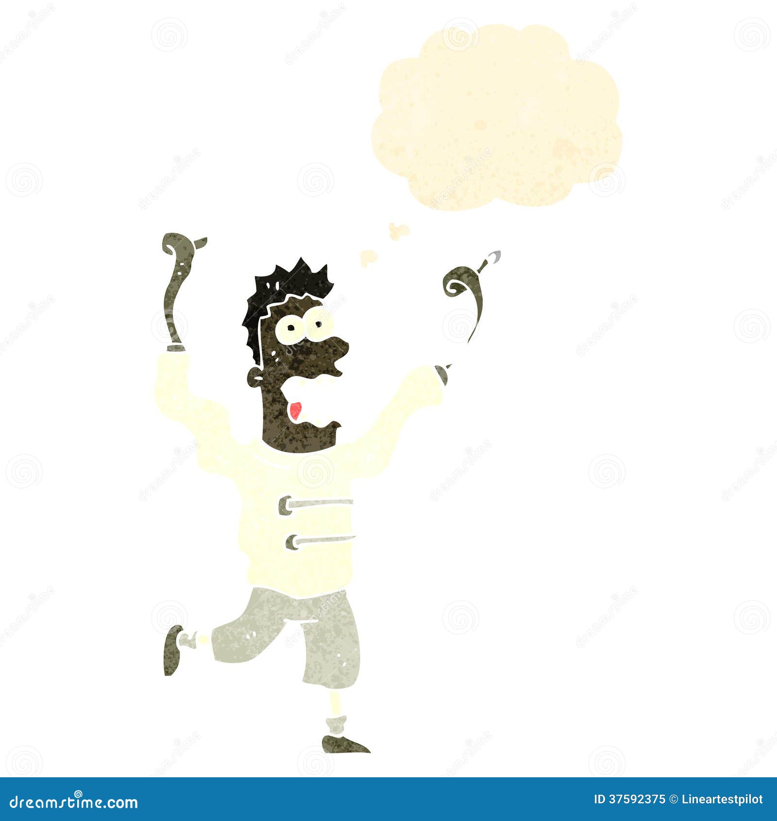 Lunatic Watercolor Drawing Cartoon Isolated On A White Backgroun Stock ...