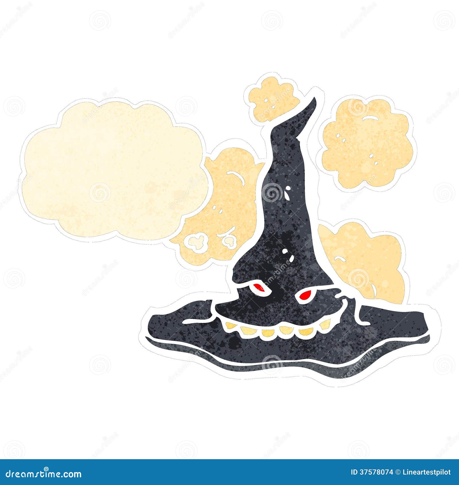 Retro Cartoon Evil Witch S Hat Stock Vector - Illustration of quirky ...