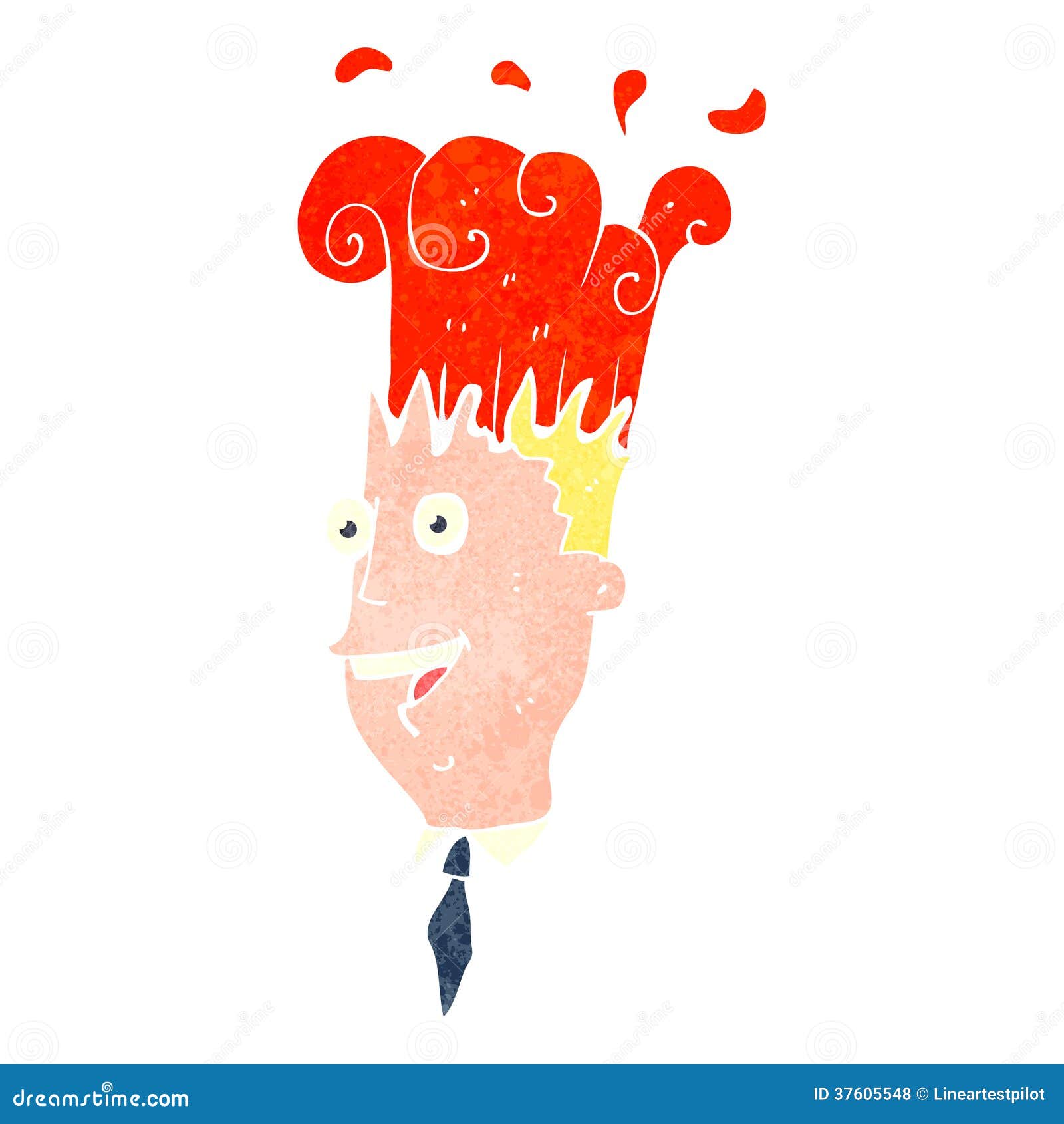 Retro Cartoon Exploding Head Stock Illustration - Illustration of crazy ...