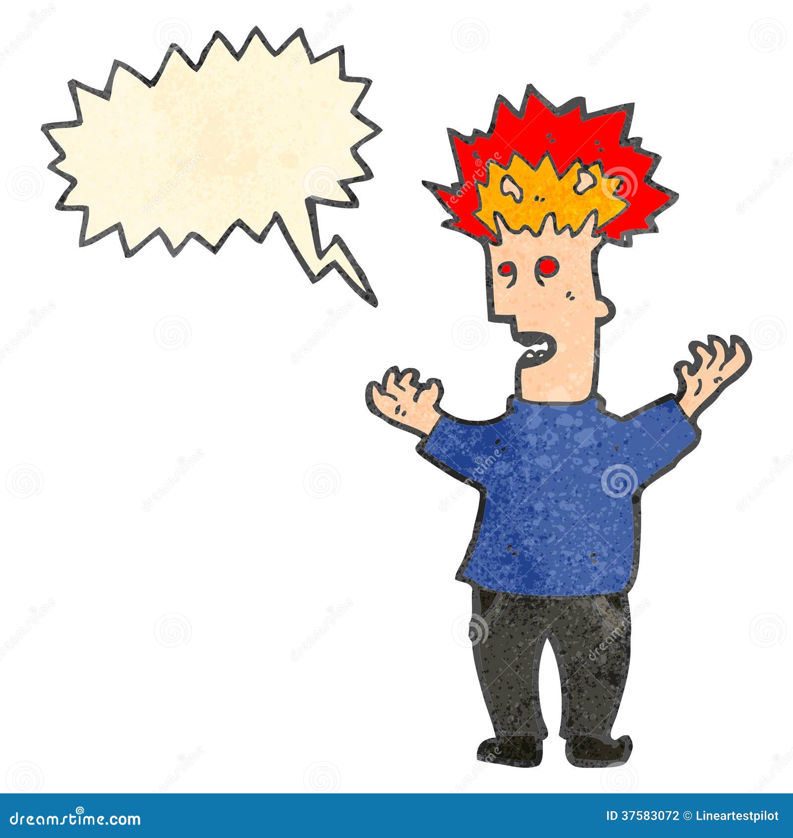 Retro Cartoon Exploding Head Man Stock Vector - Illustration of hand ...