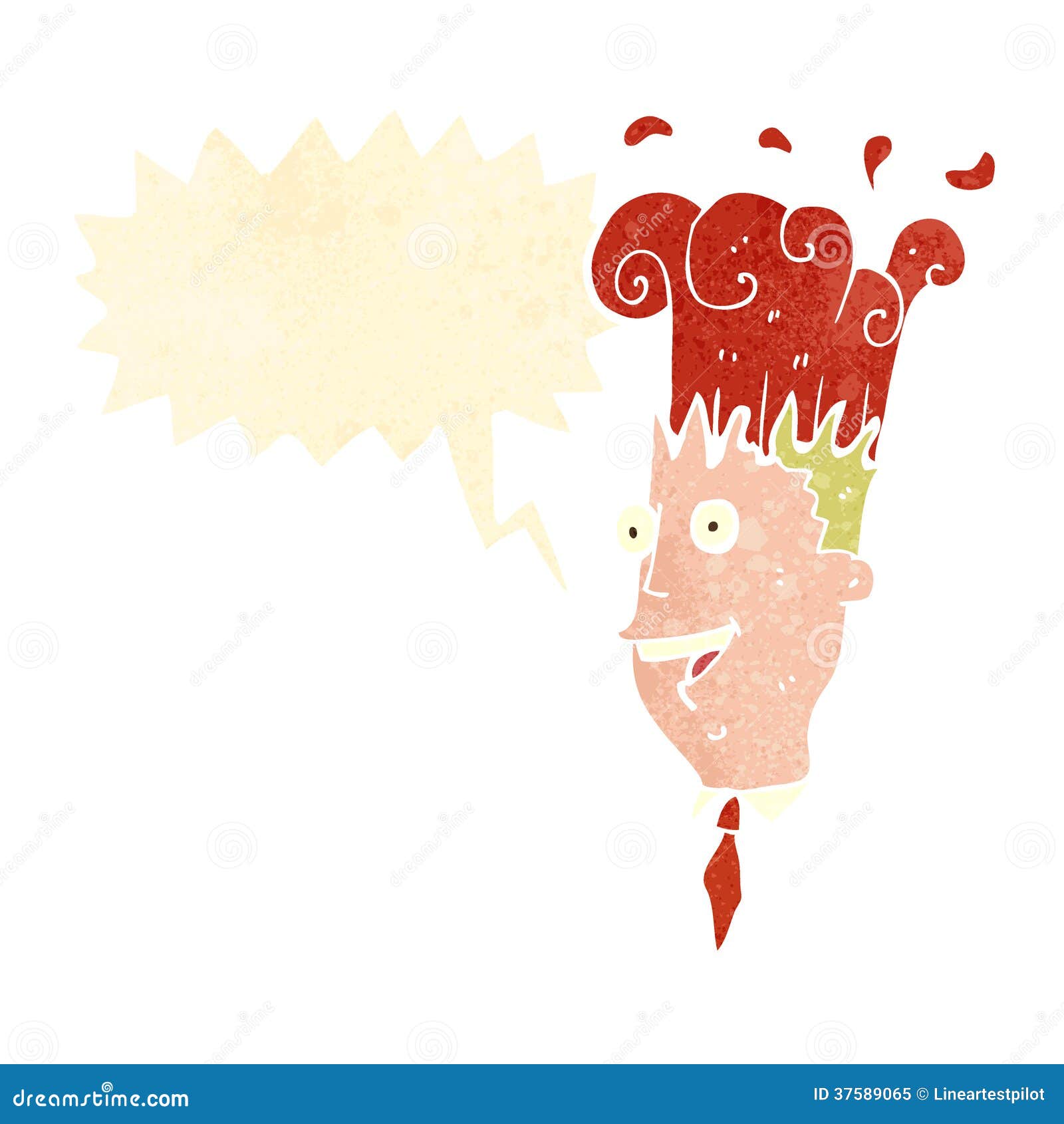 Retro Cartoon Exploding Head Man Stock Vector - Illustration of texture ...