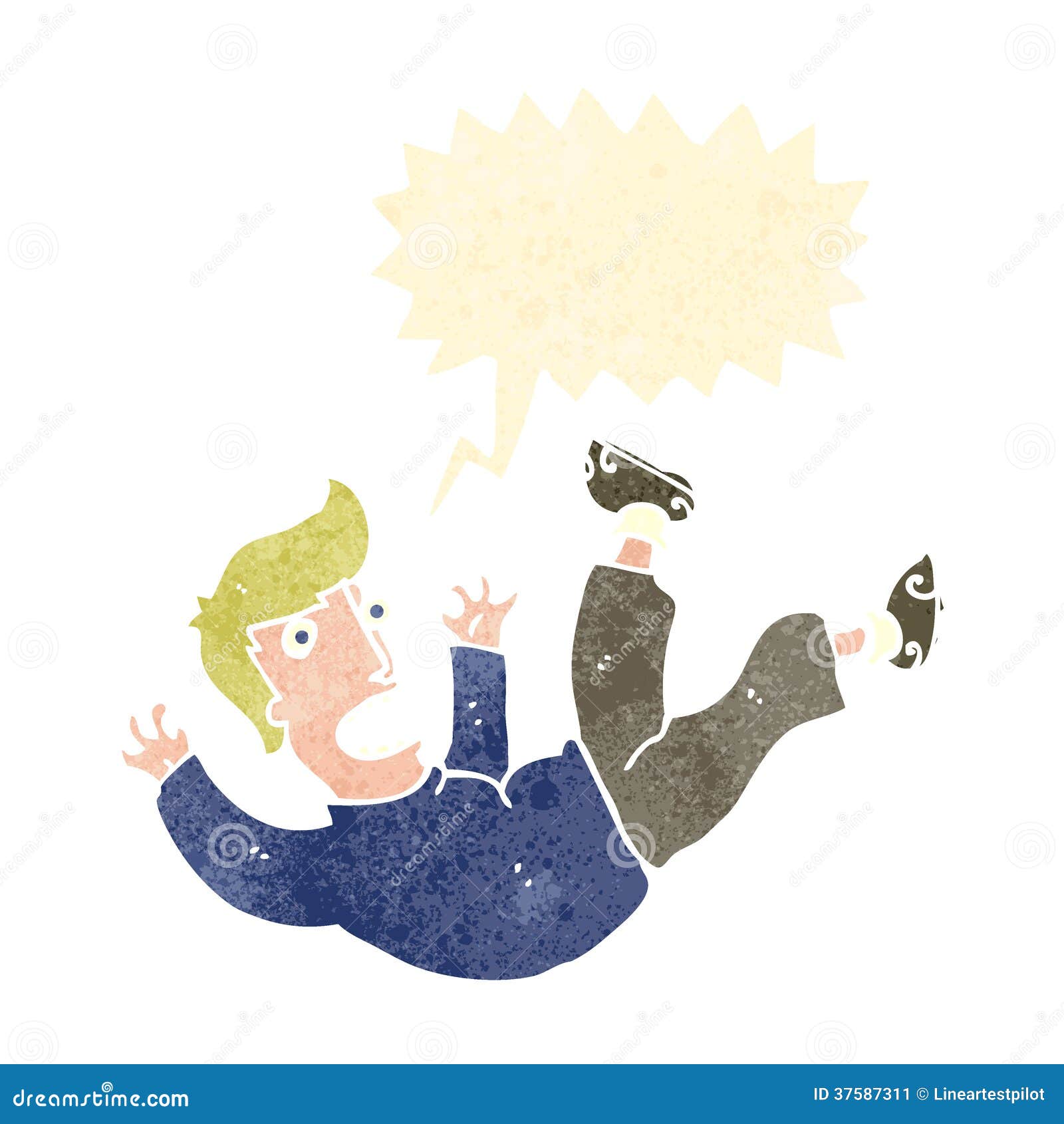 Retro cartoon falling man stock vector. Illustration of cartoon - 37587311