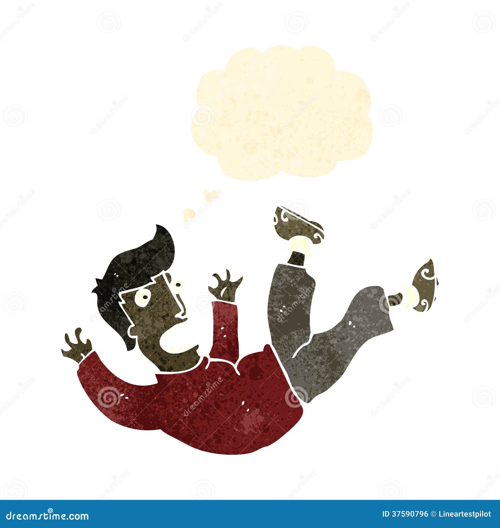 Retro cartoon falling man stock vector. Illustration of thought - 37590796