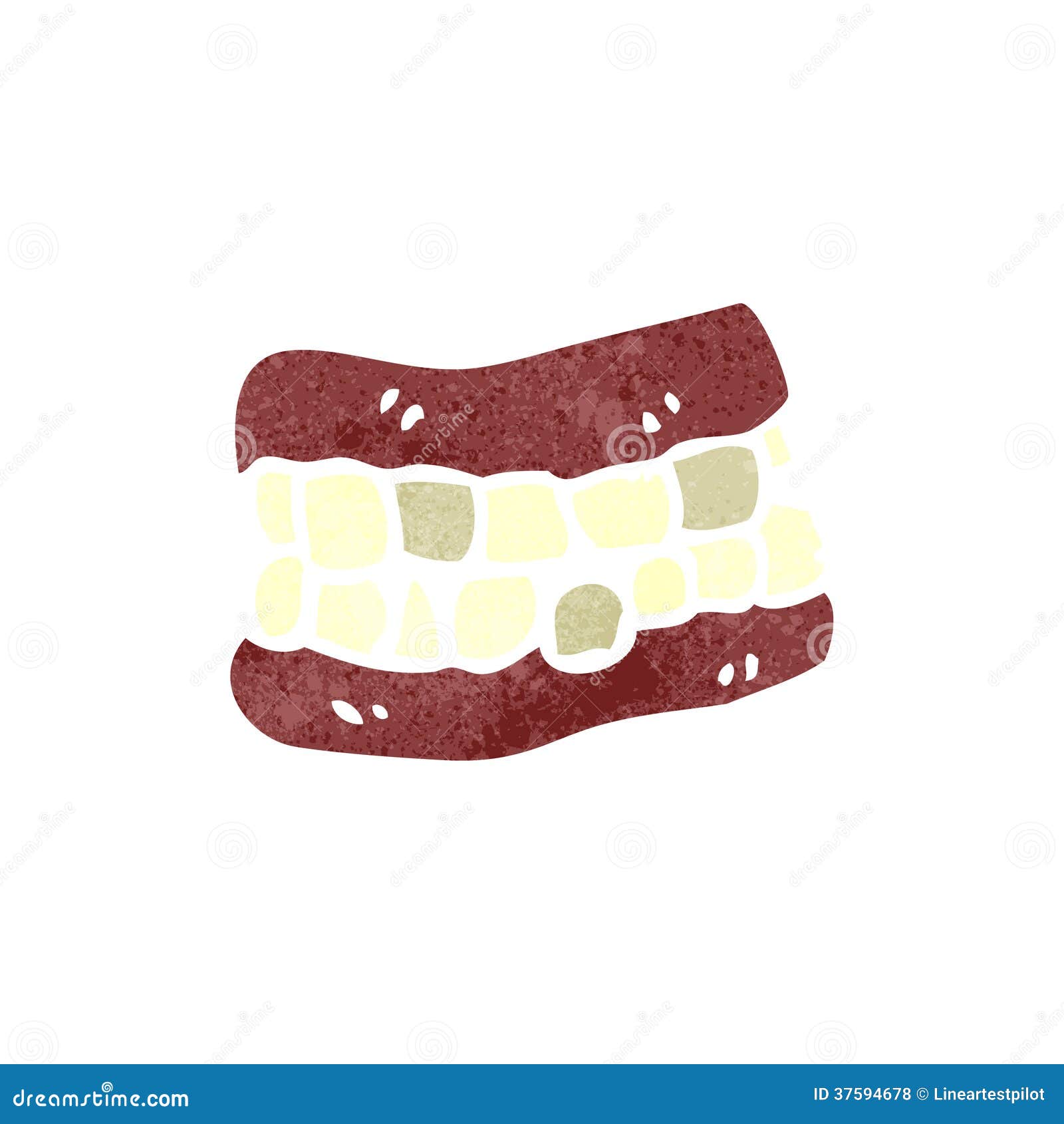 Retro cartoon false teeth stock vector. Illustration of cute - 37594678