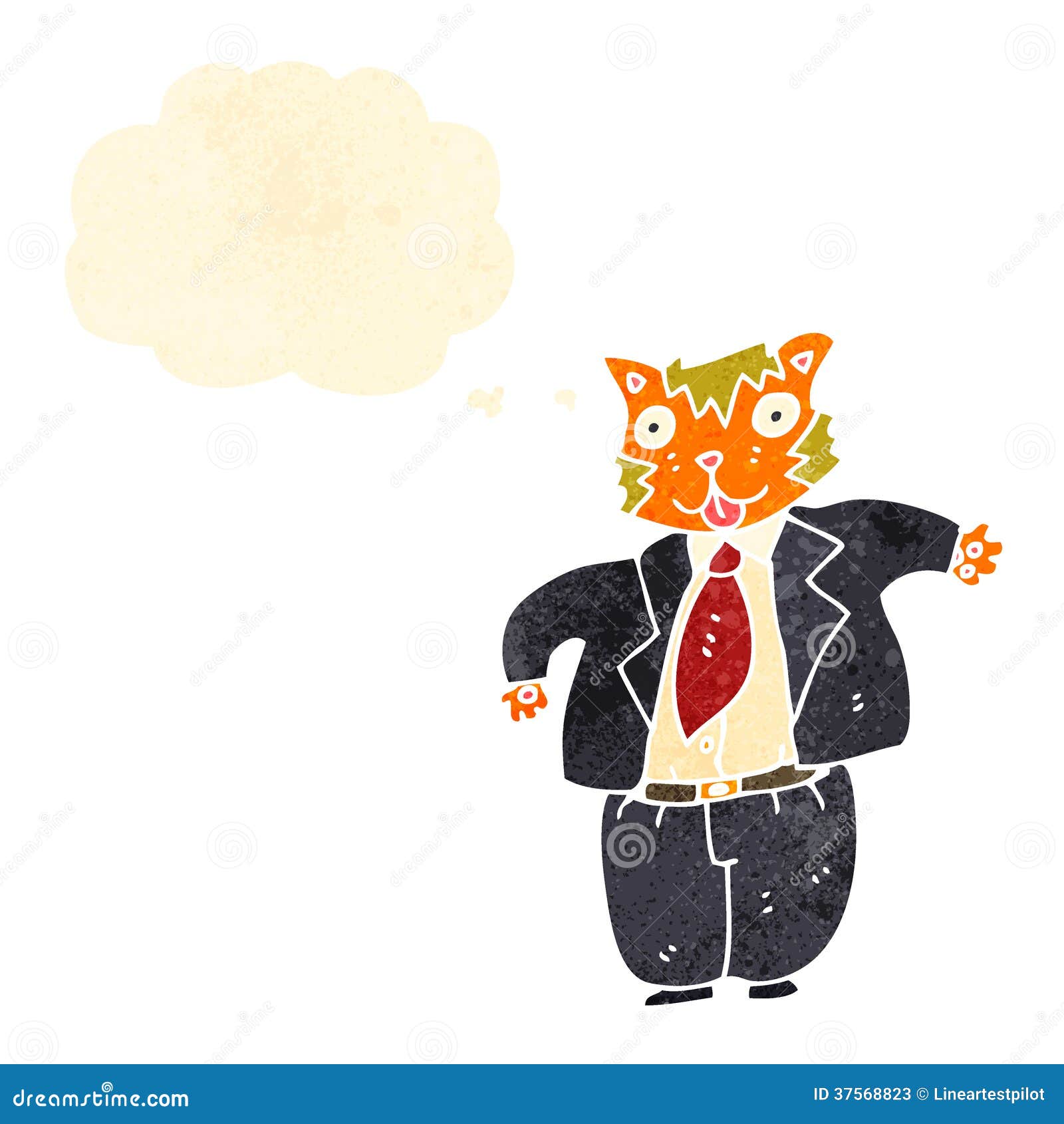 Retro cartoon fat cat boss stock vector. Illustration of colorful ...