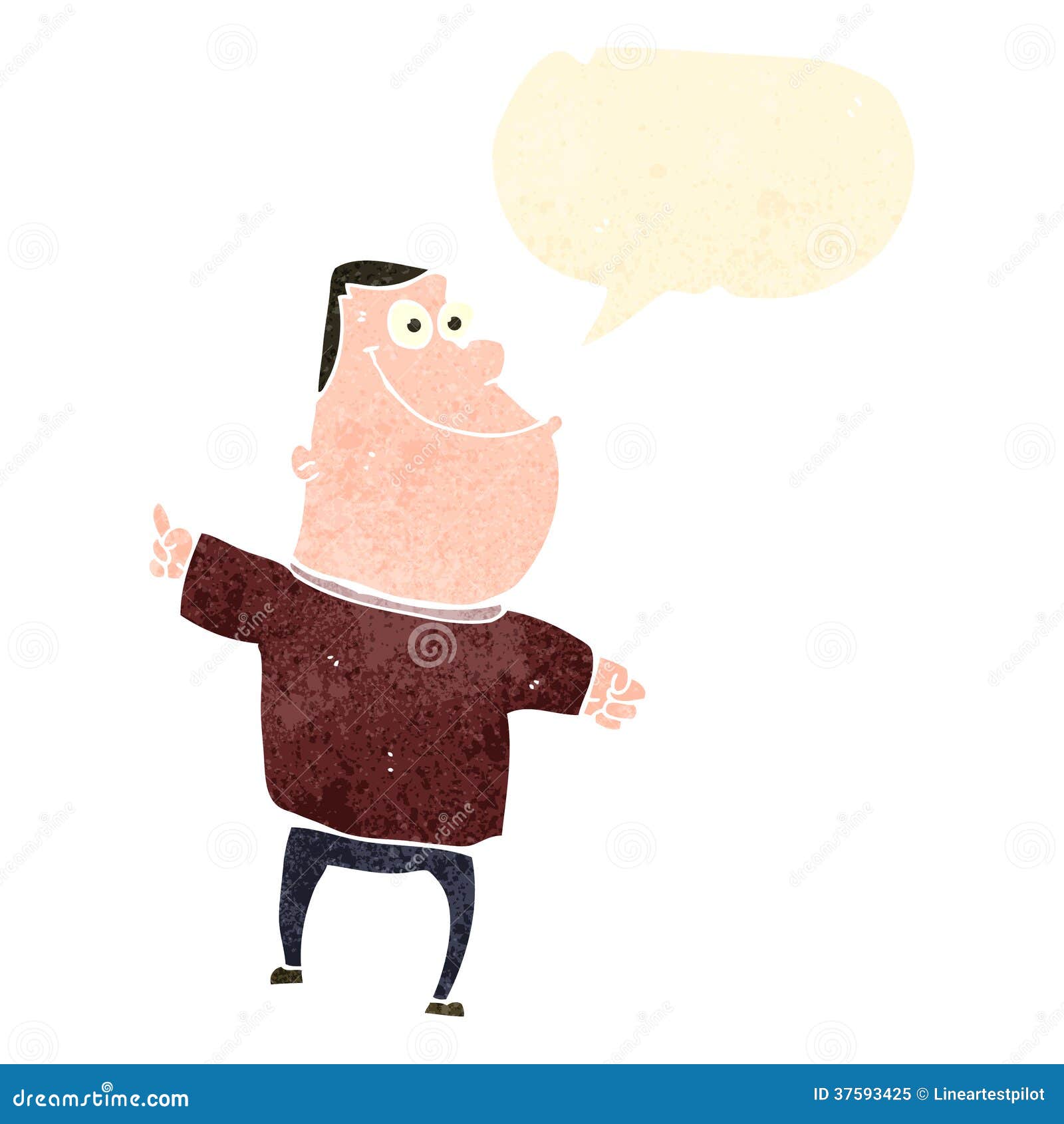 Retro Cartoon Fat Man with Speech Bubble Stock Vector - Illustration of ...