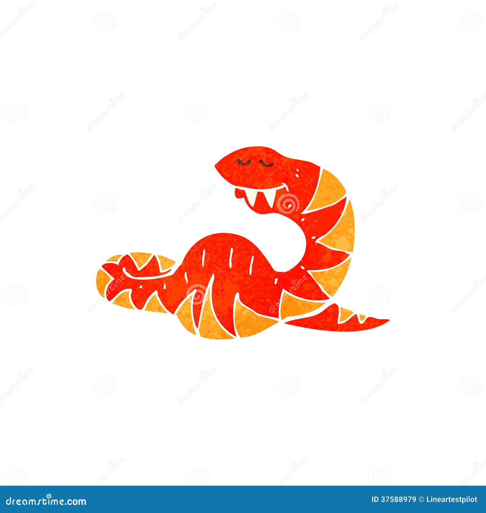 Retro cartoon fat snake stock illustration. Illustration of grunge ...