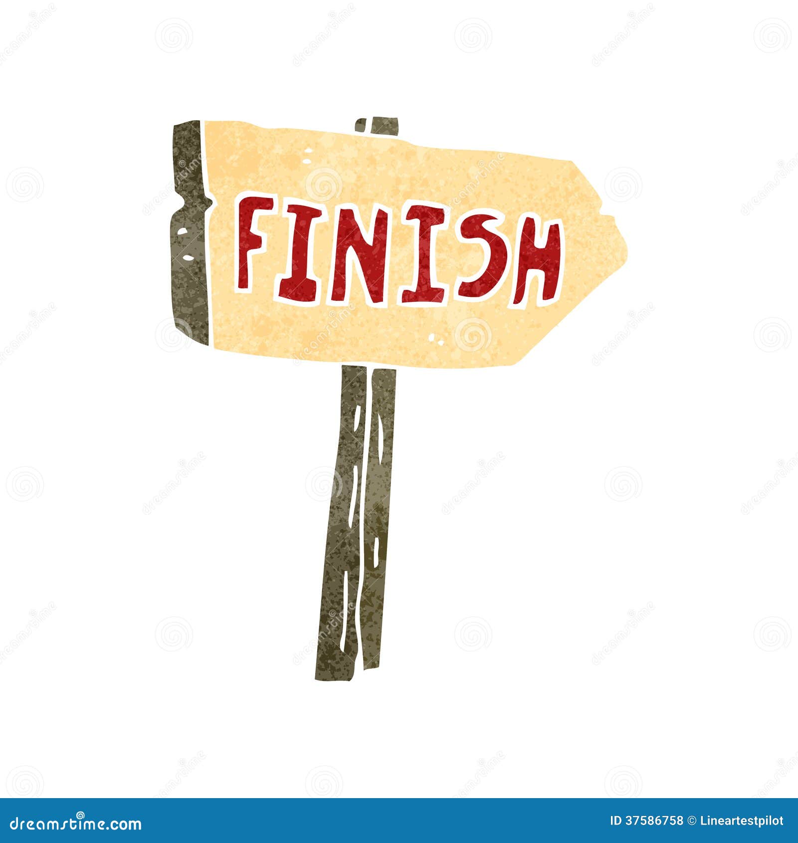 Retro cartoon finish sign stock vector. Illustration of cartoon - 37586758