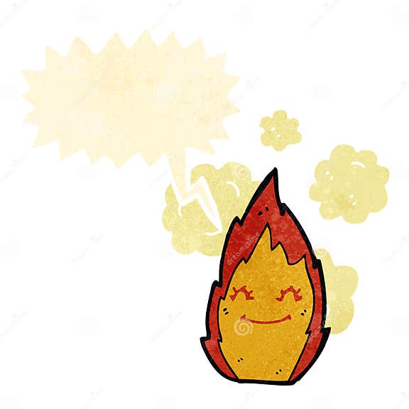 Retro Cartoon Fire Character Stock Vector - Illustration of colorful ...