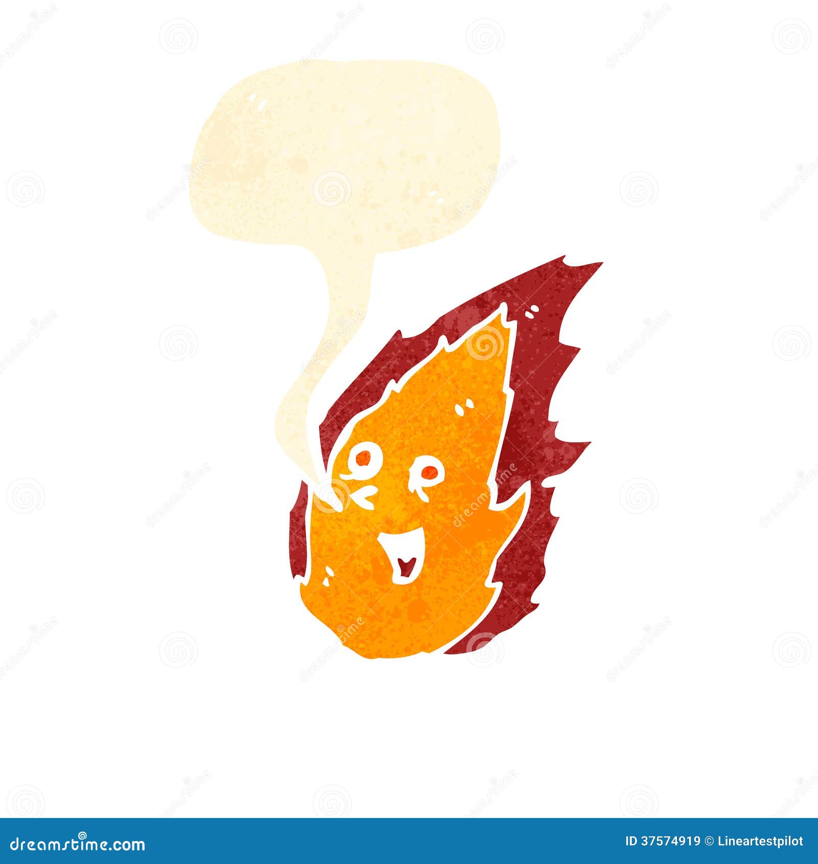 Retro Cartoon Fire with Speech Bubble Stock Vector - Illustration of ...
