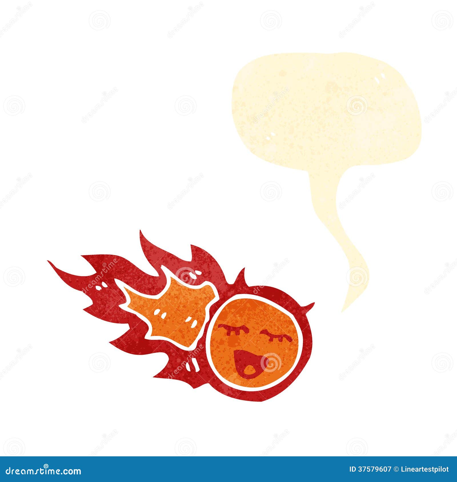 Retro cartoon fireball stock vector. Illustration of colorful - 37579607