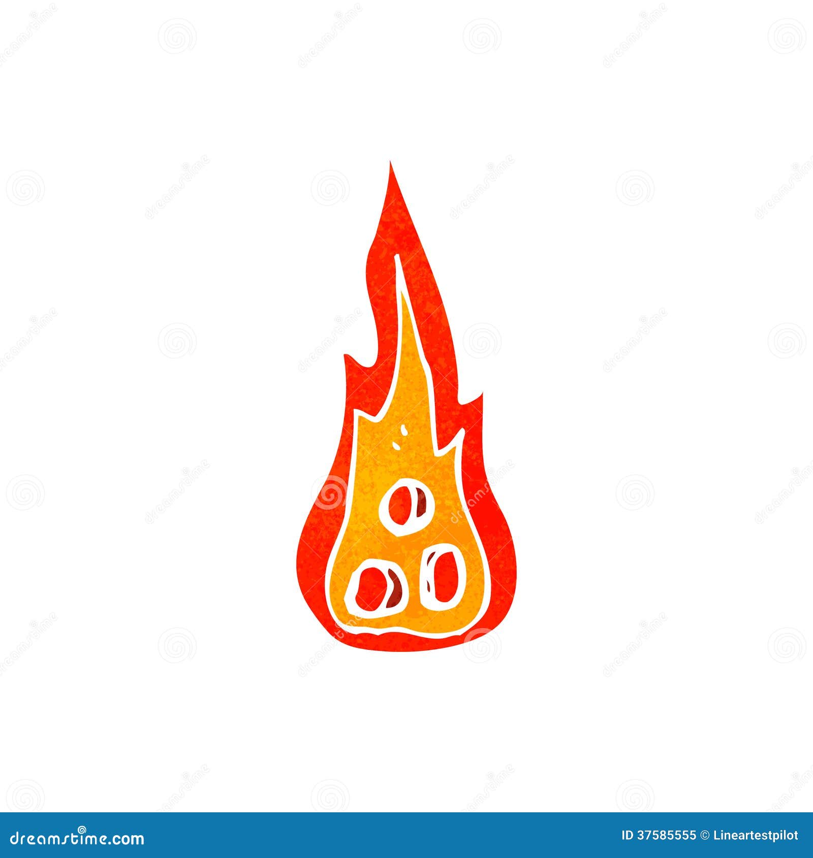 Retro Cartoon Fireball Symbol Stock Illustration - Illustration of ...