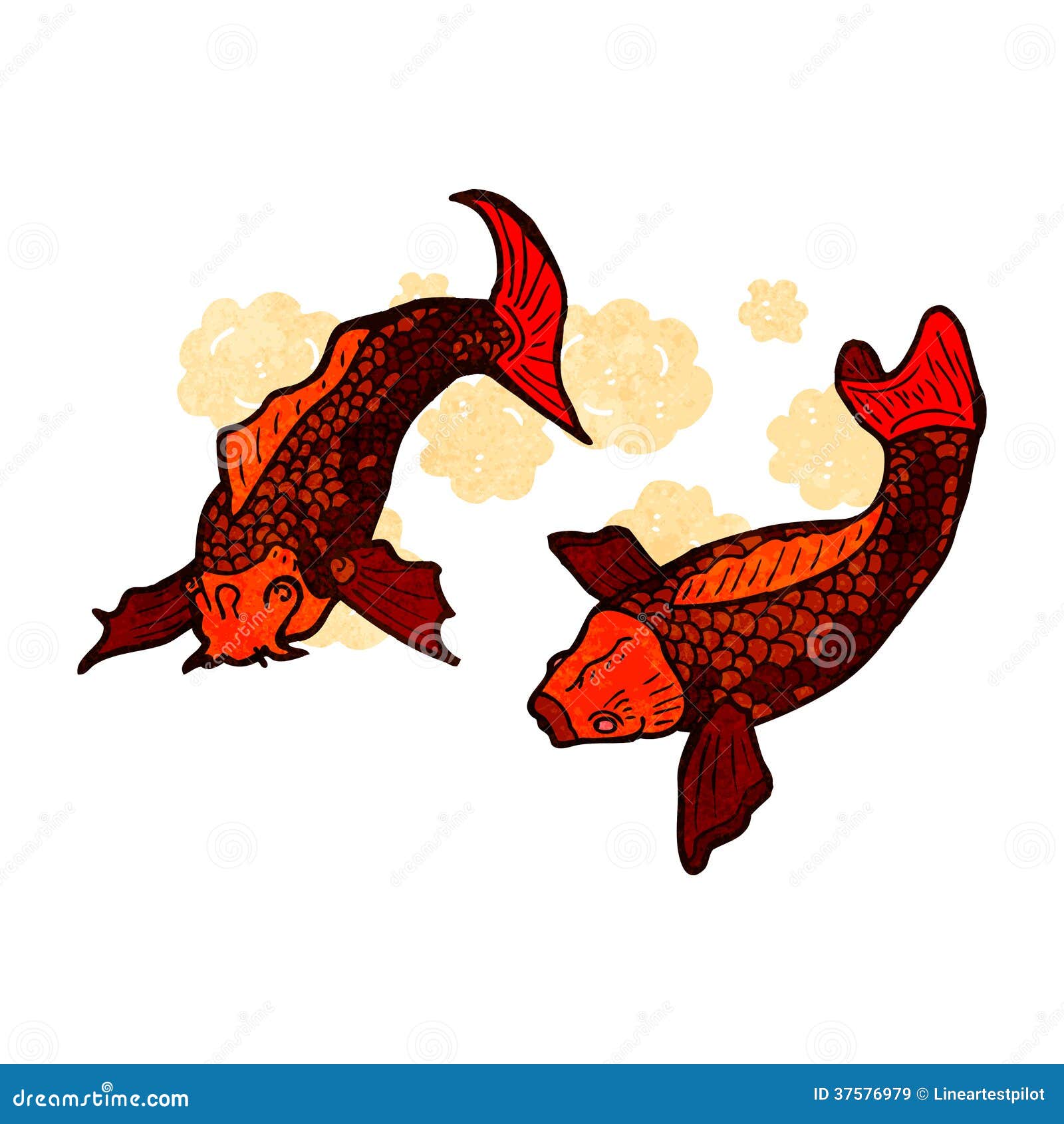 Retro cartoon fish stock vector. Illustration of grunge - 37576979