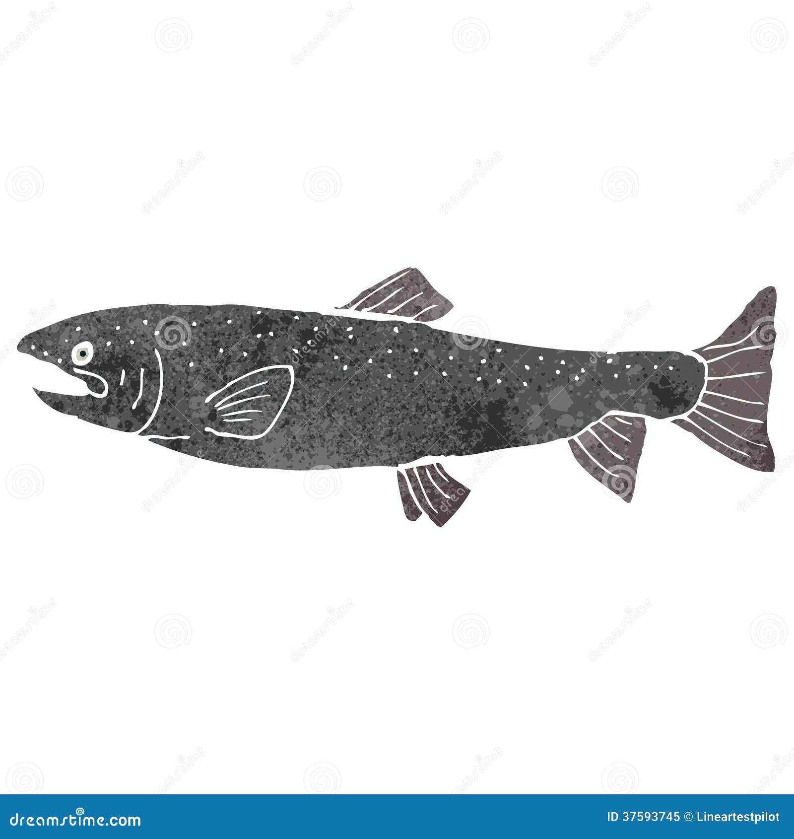 Retro cartoon fish stock vector. Illustration of drawn - 37593745