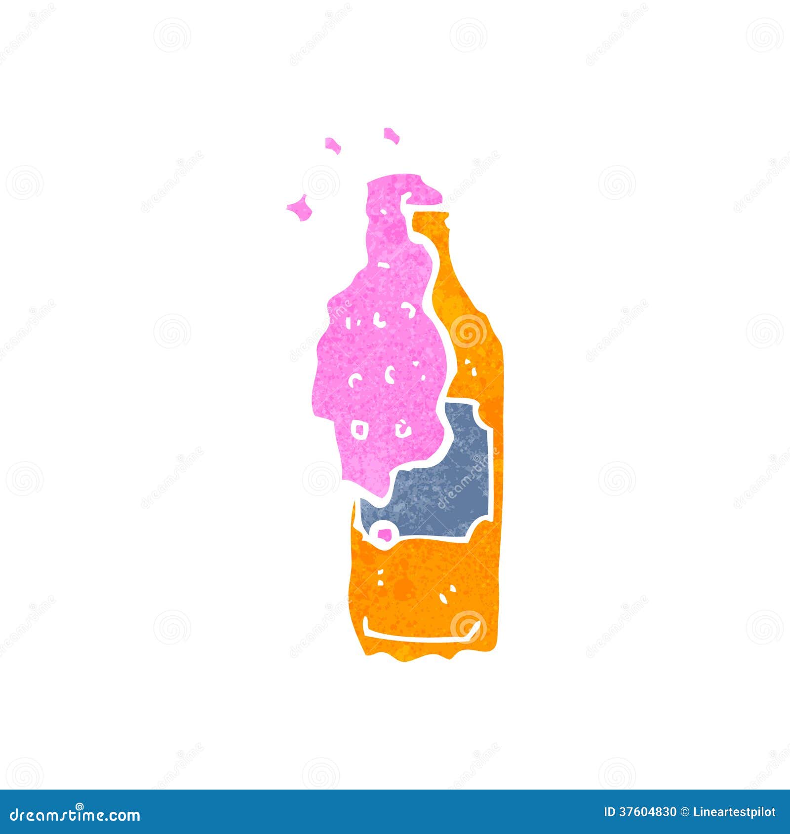 Retro Cartoon Fizzy Drinks Bottle Stock Illustration - Illustration of ...