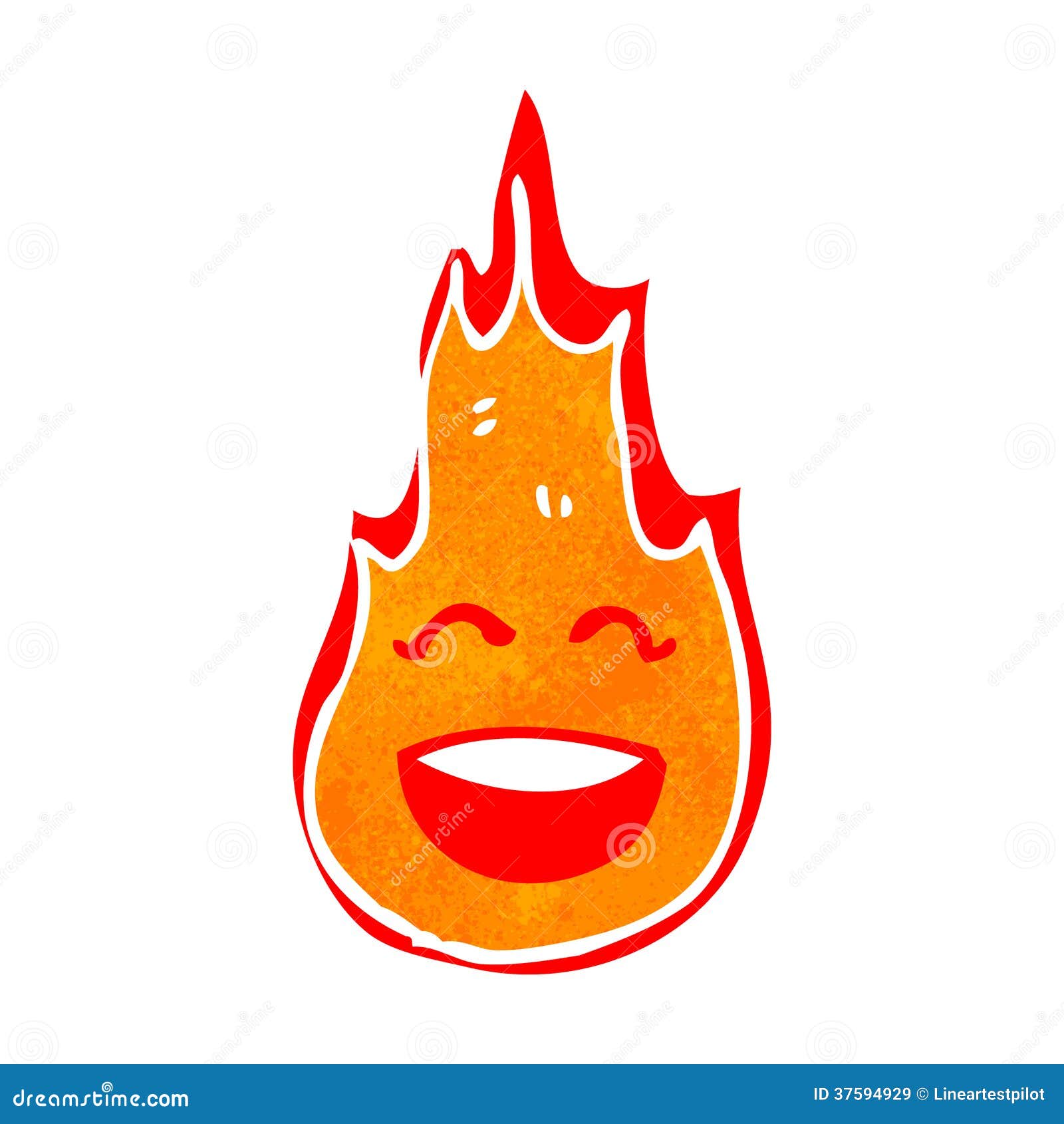 Retro cartoon flame stock vector. Illustration of textured - 37594929