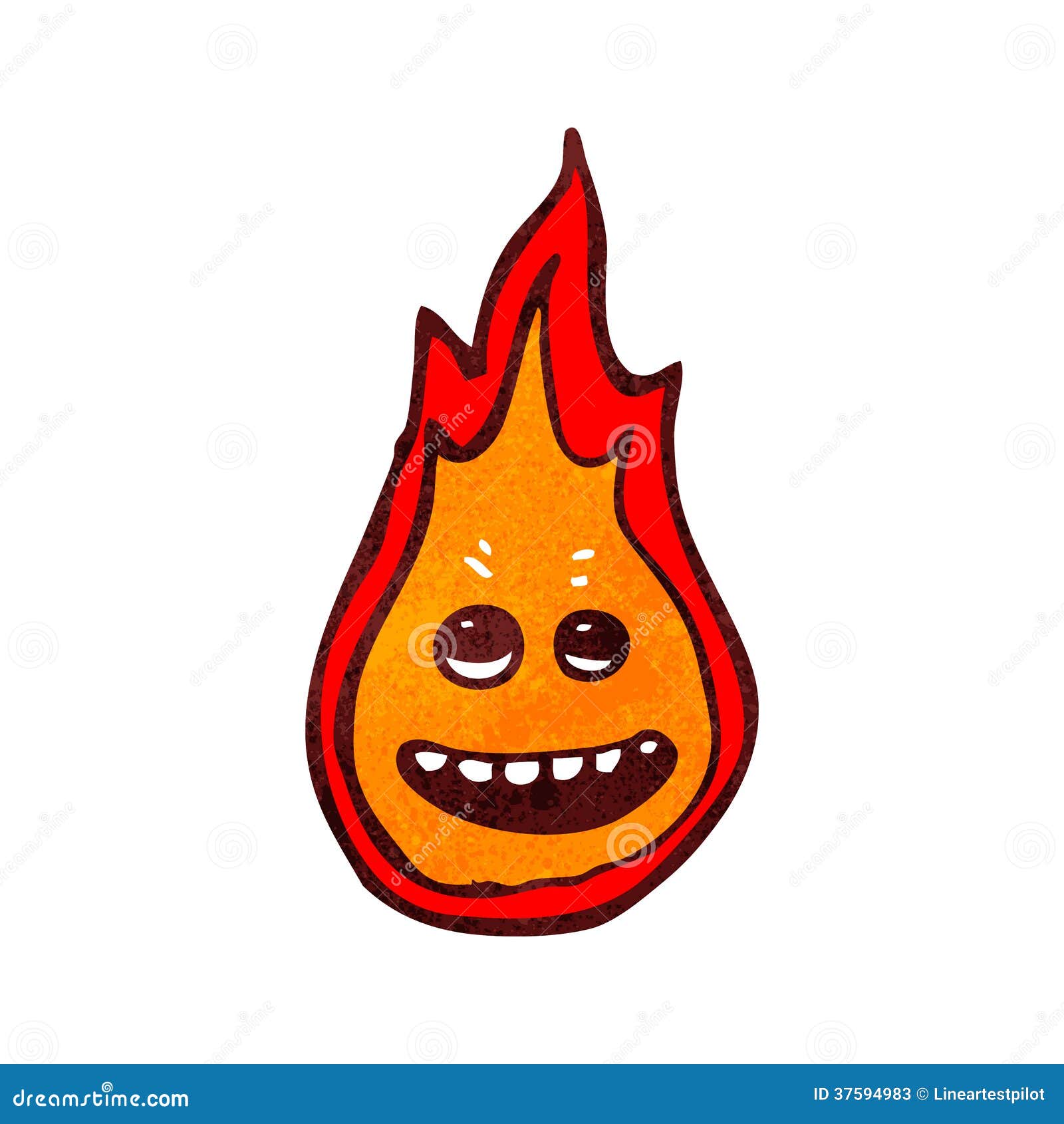 Retro cartoon flame stock vector. Illustration of fire - 37594983