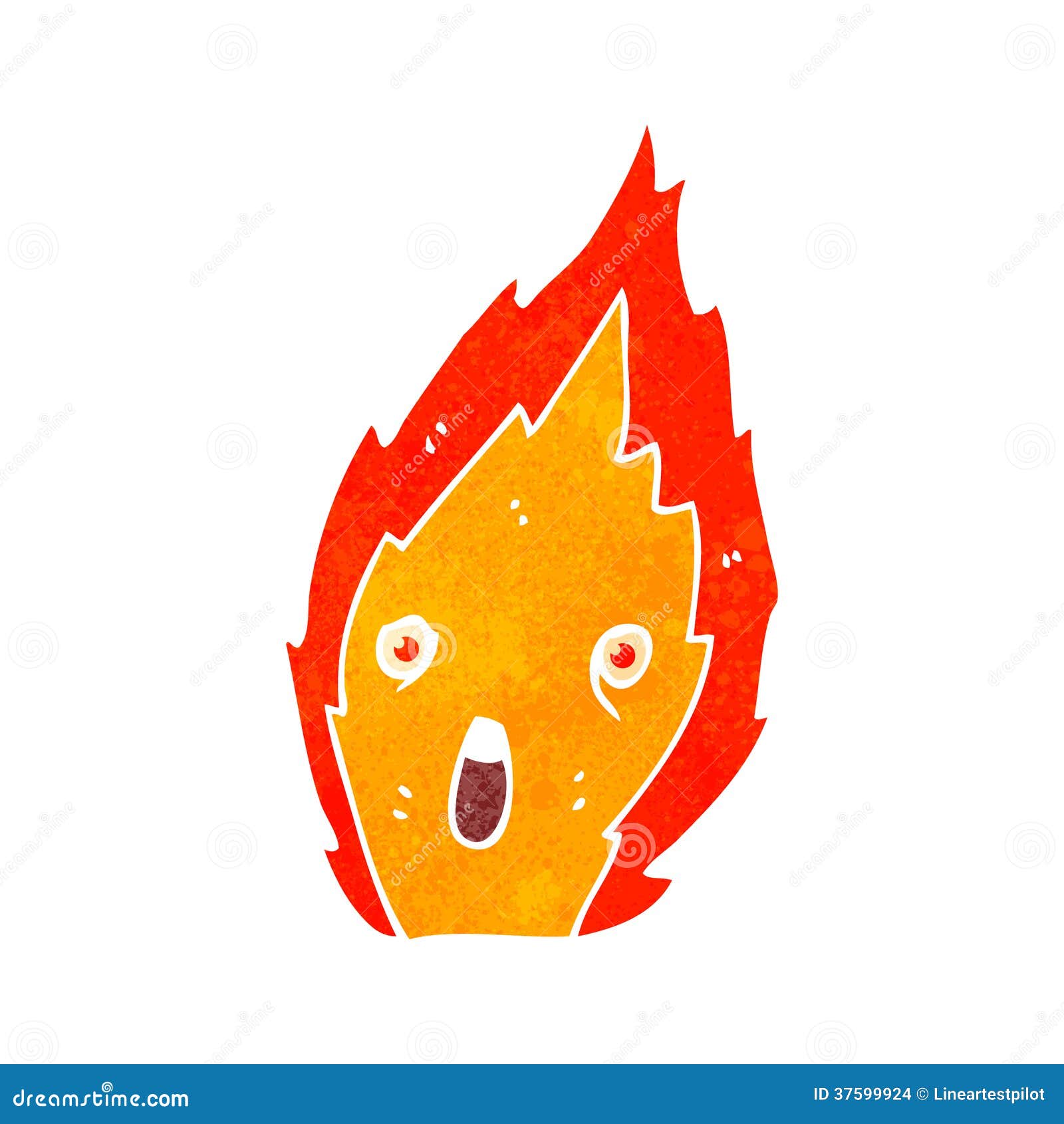 Retro Cartoon Flame Character Stock Vector - Illustration of cartoon ...
