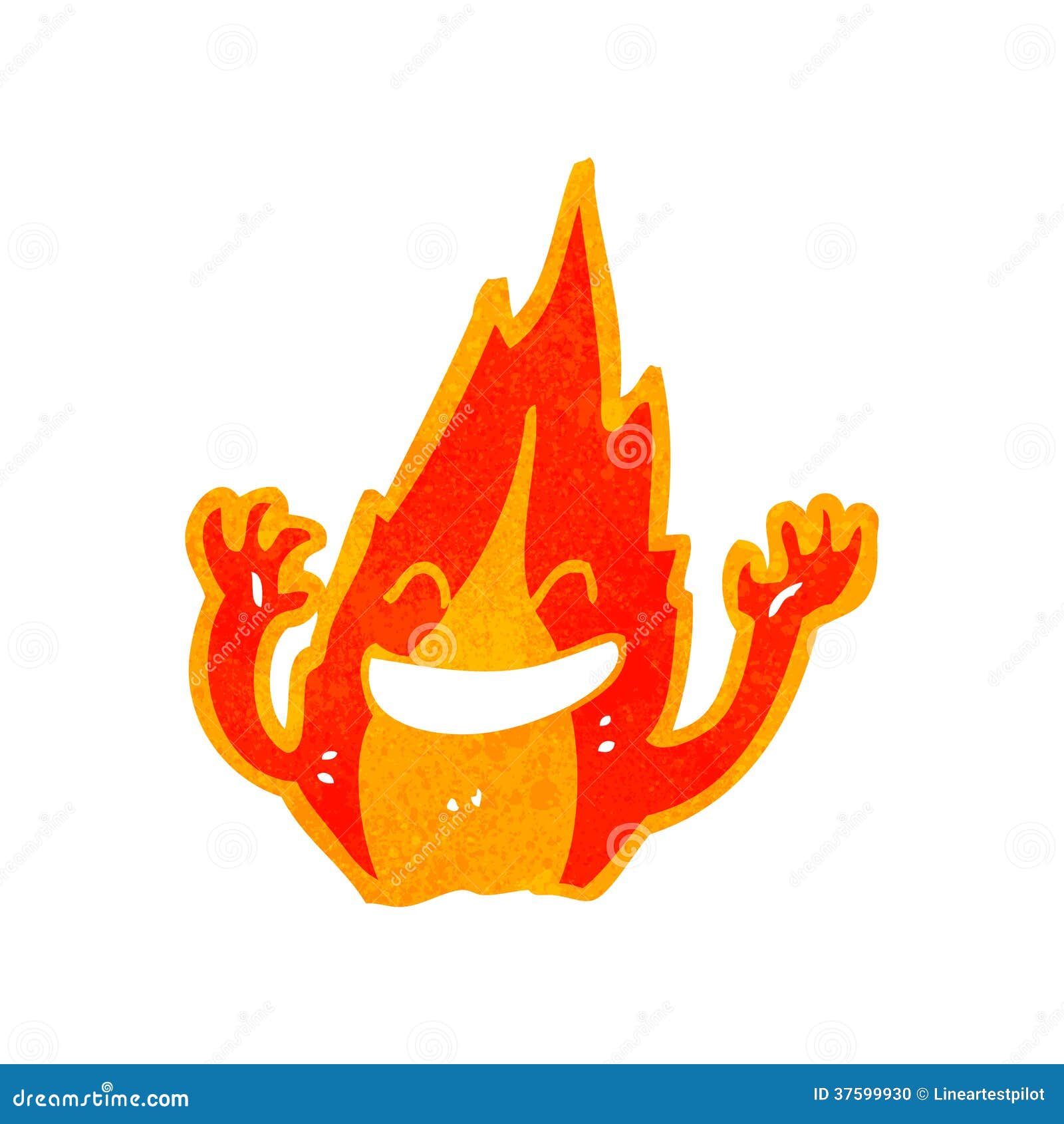 Retro Cartoon Flame Character Stock Vector - Illustration of ...
