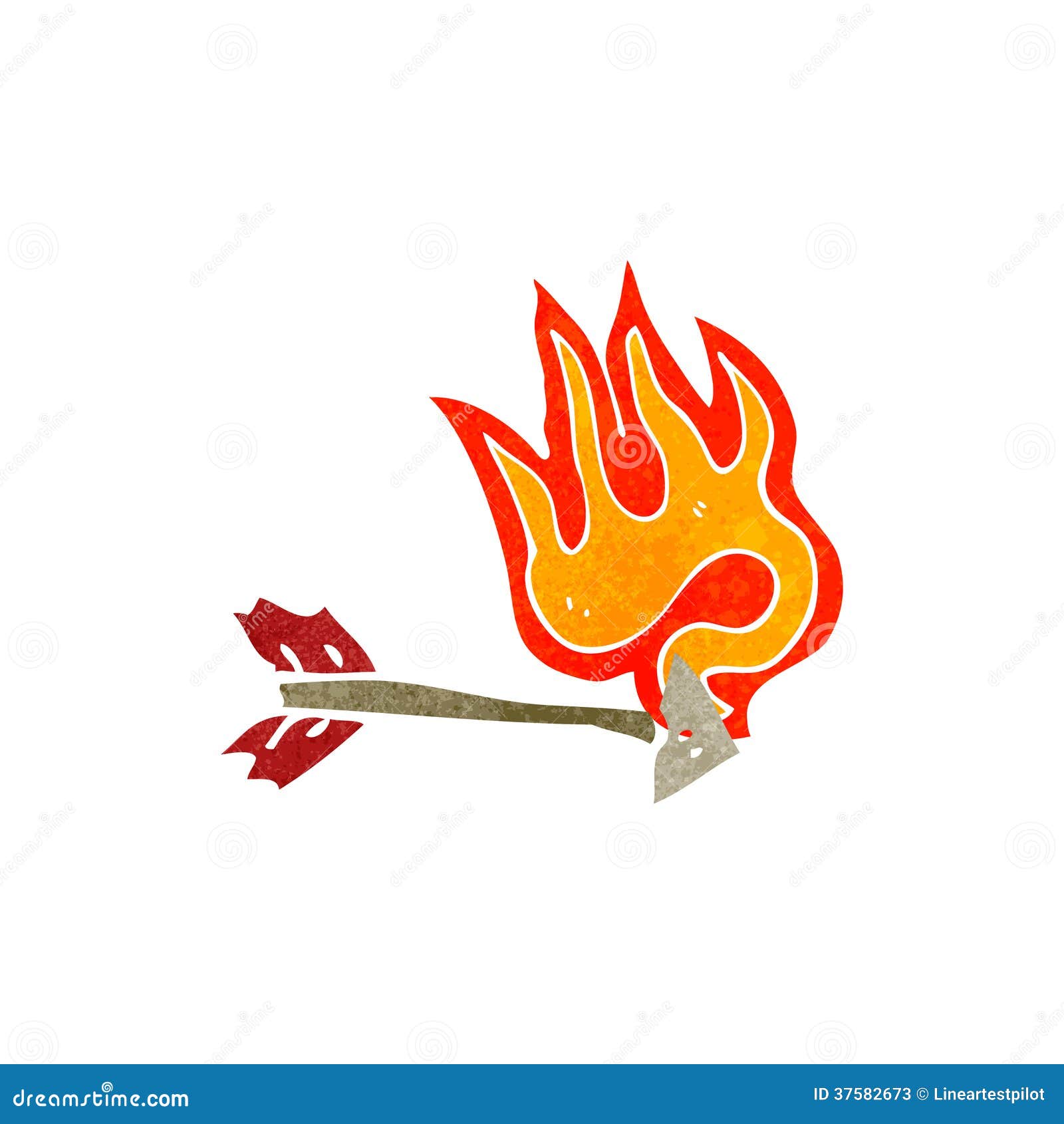 Retro Cartoon Flaming Arrow Stock Vector - Illustration of artwork ...