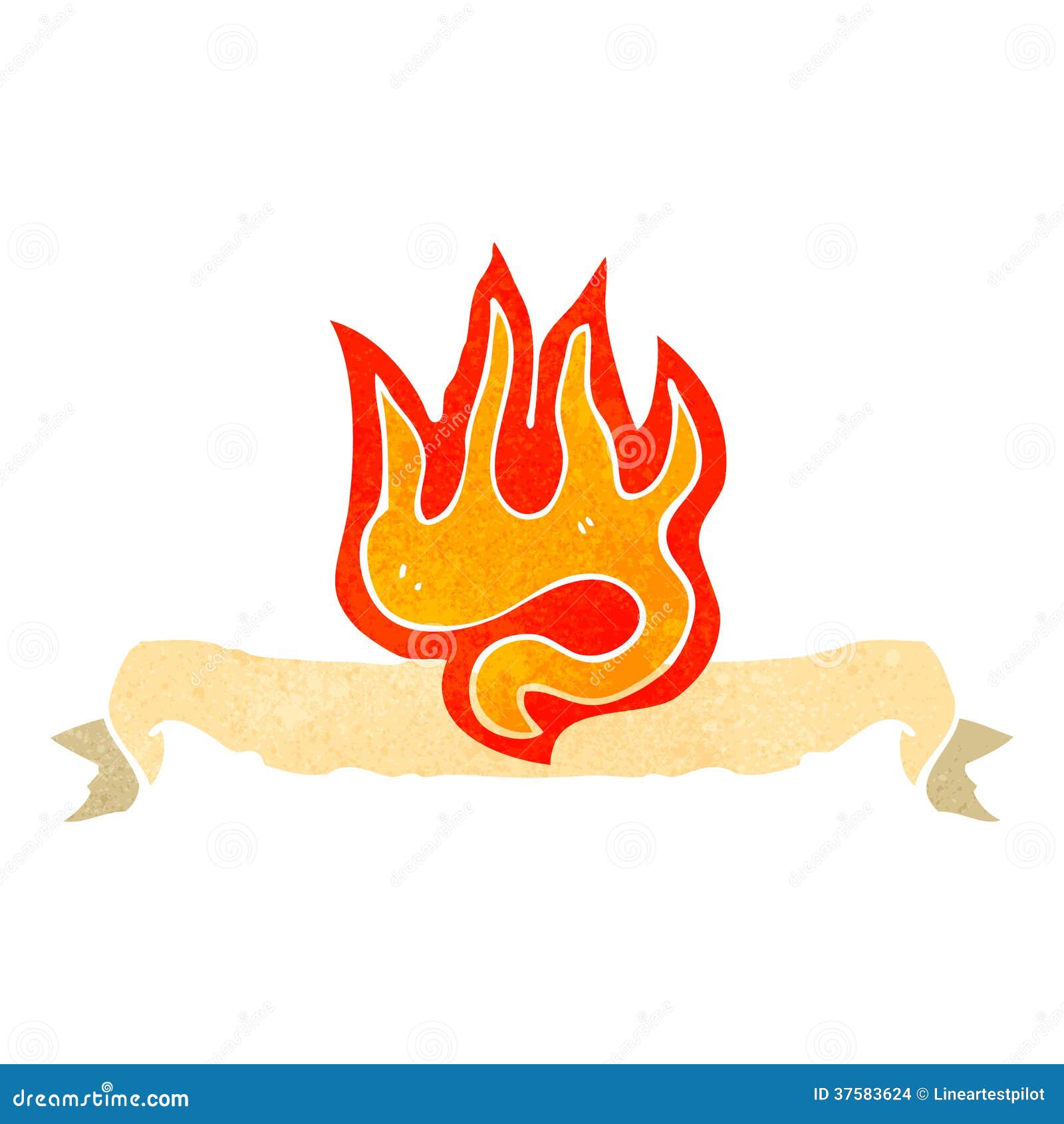 Retro Cartoon Flaming Scroll Stock Illustration - Illustration of ...