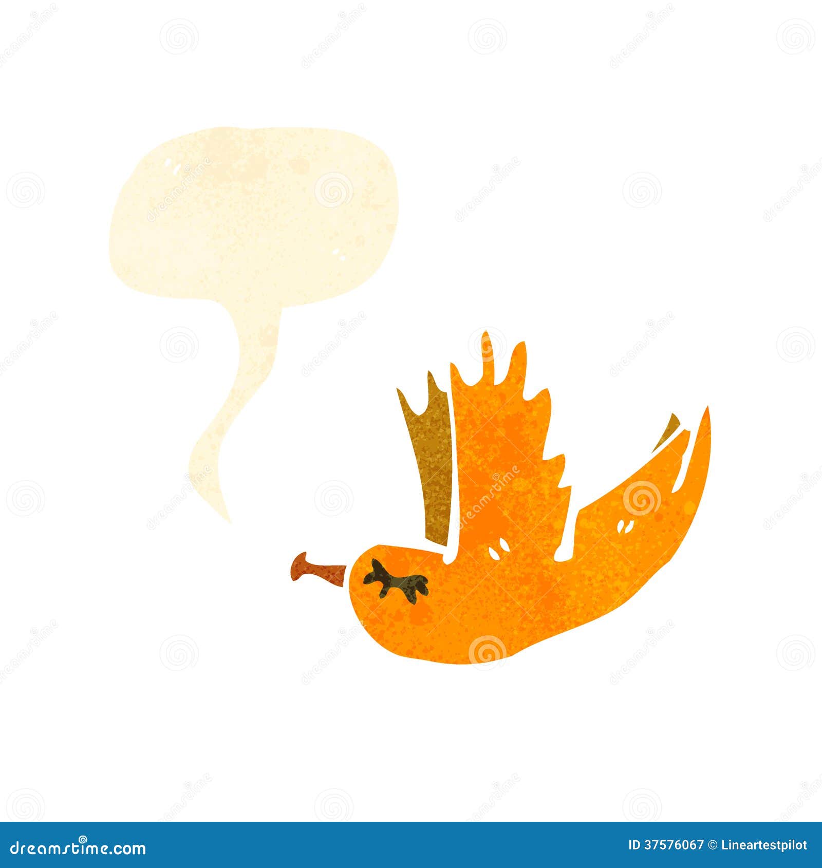 Retro cartoon flying bird stock vector. Illustration of bird - 37576067