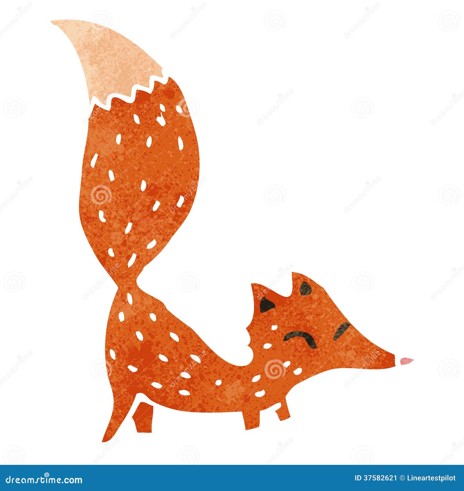Retro cartoon fox stock vector. Illustration of drawn - 37582621