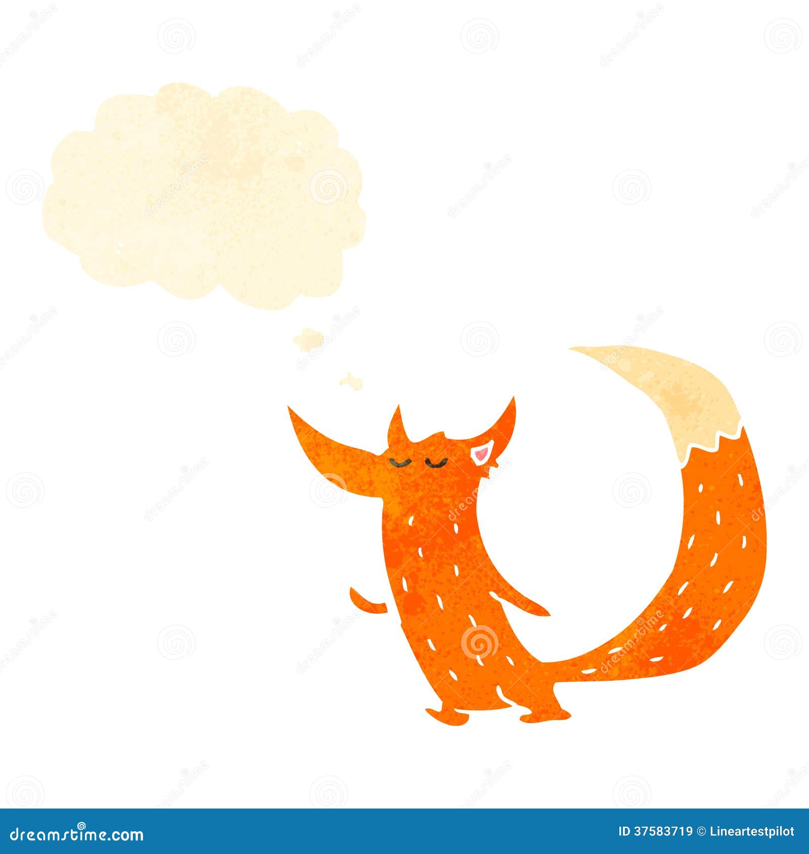 Retro cartoon fox stock illustration. Illustration of balloon - 37583719