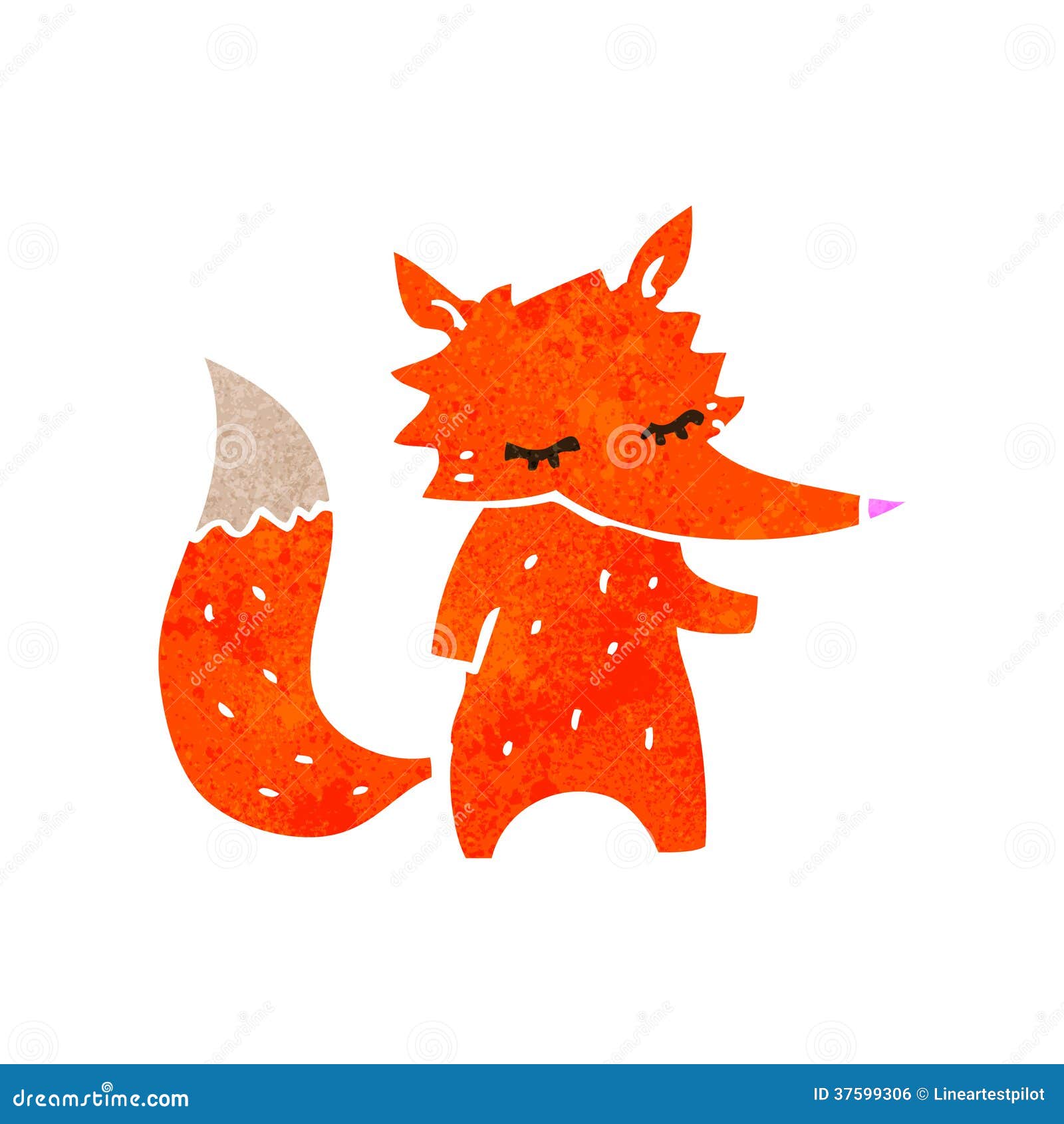 Retro cartoon fox stock vector. Illustration of drawn - 37599306