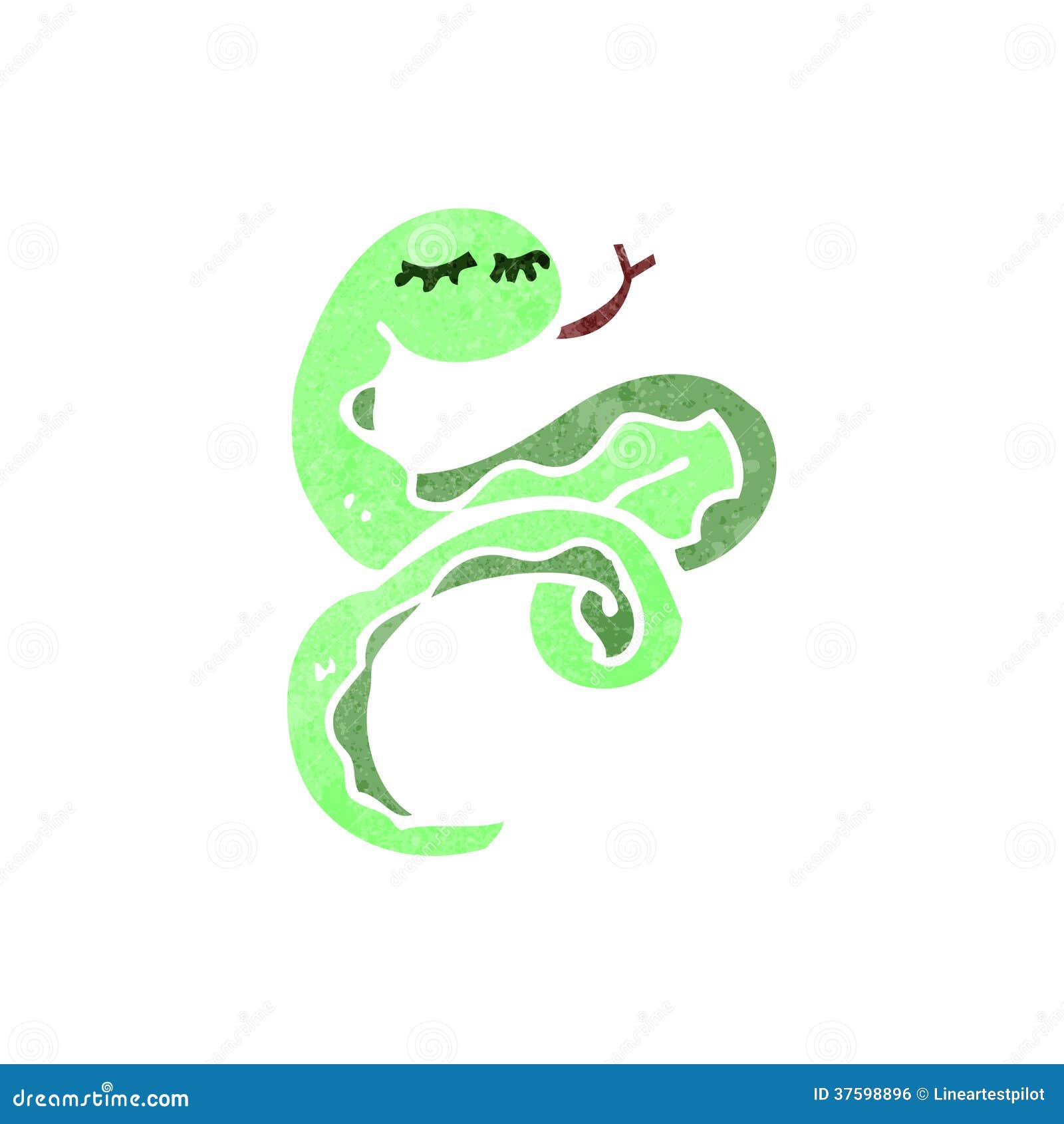 Retro Cartoon Friendly Snake Stock Vector - Illustration of snake, cute ...