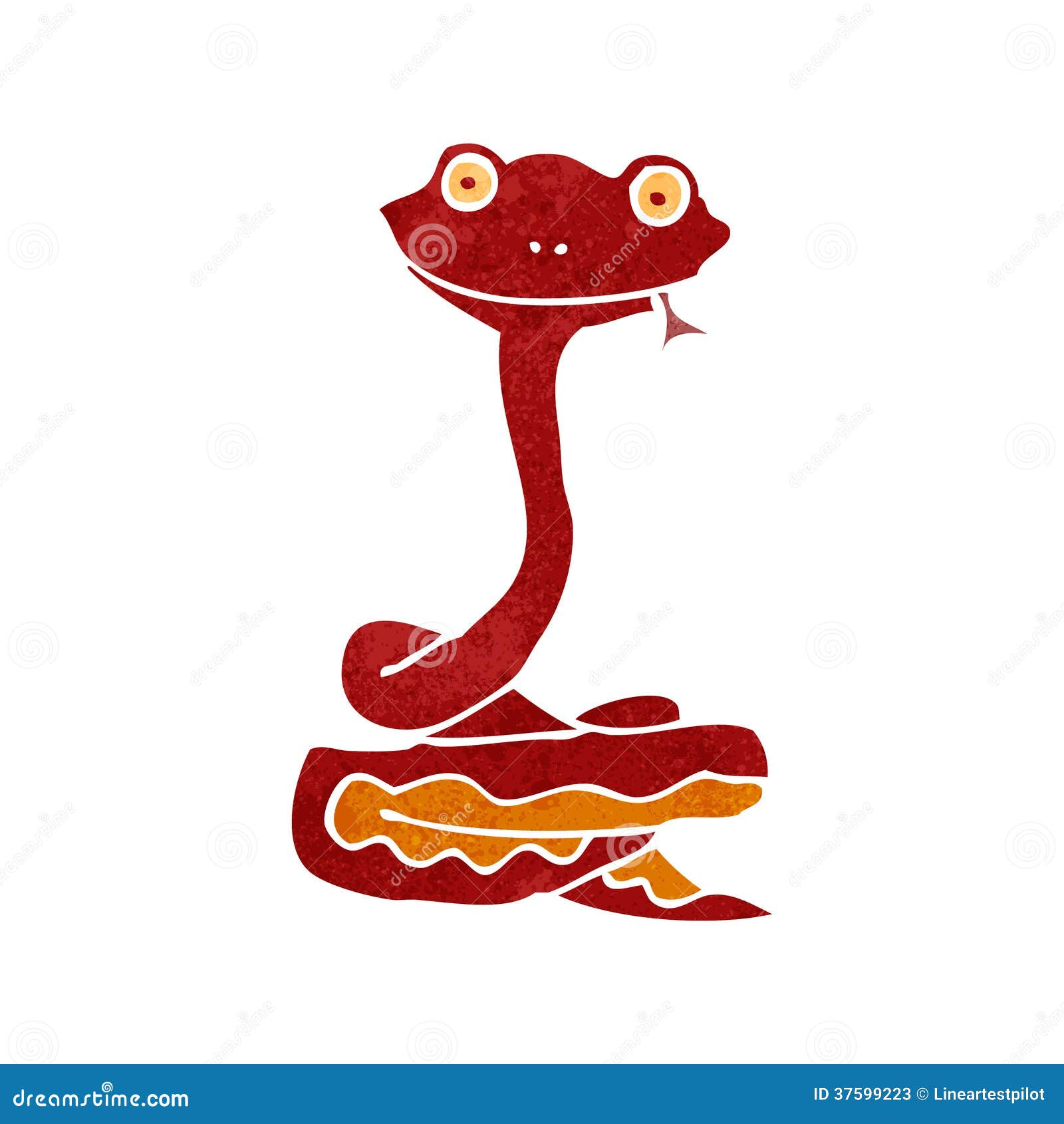 Retro Cartoon Friendly Snake Stock Vector - Illustration of cute ...