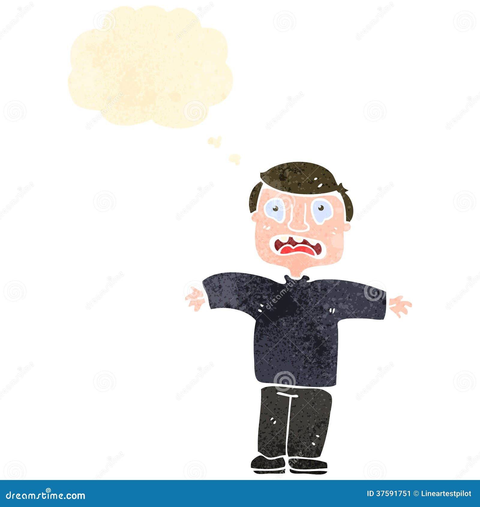 Retro Cartoon Frightened Man Stock Vector - Illustration of drawing ...