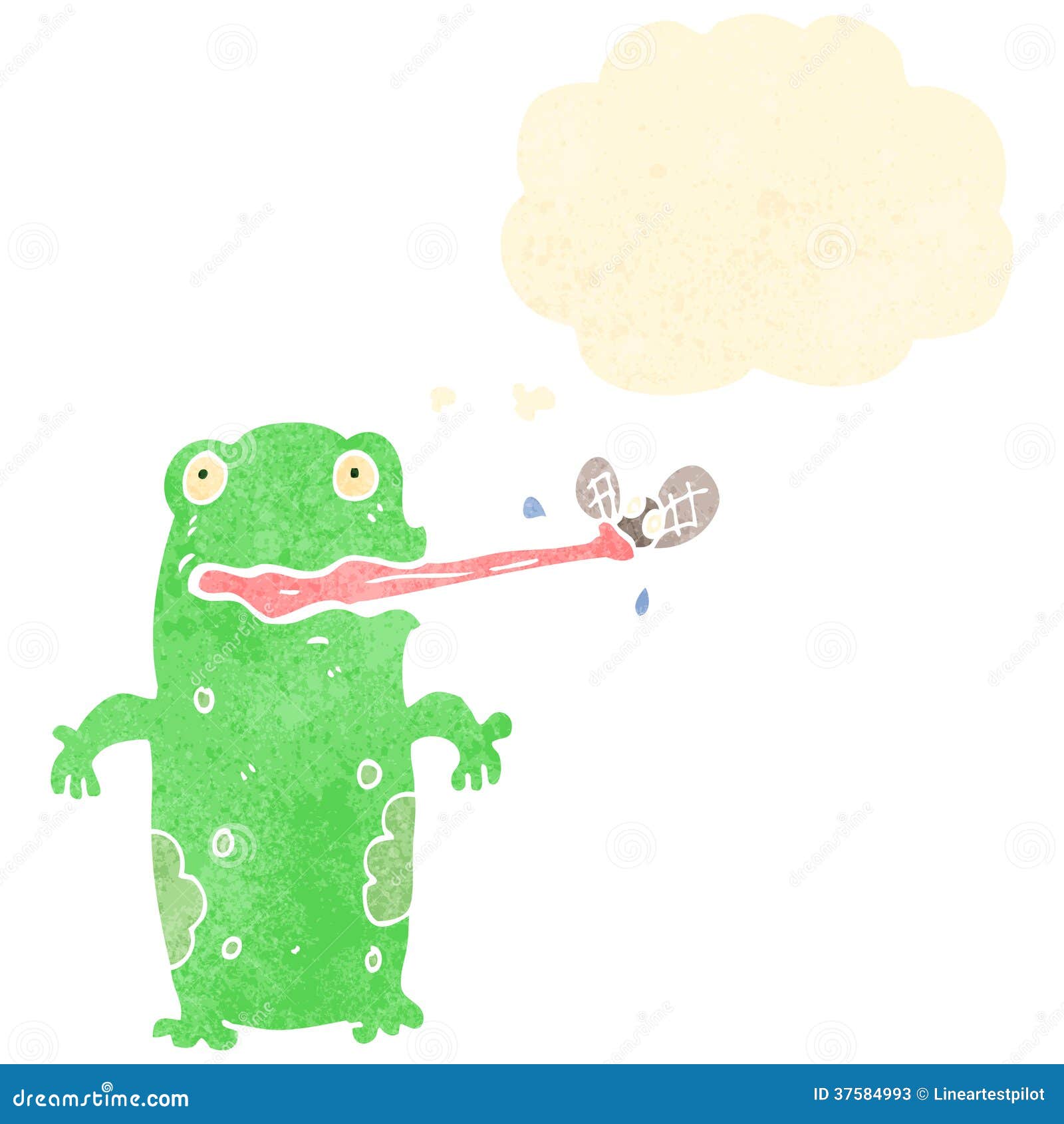 Retro cartoon frog stock illustration. Illustration of retro - 37584993