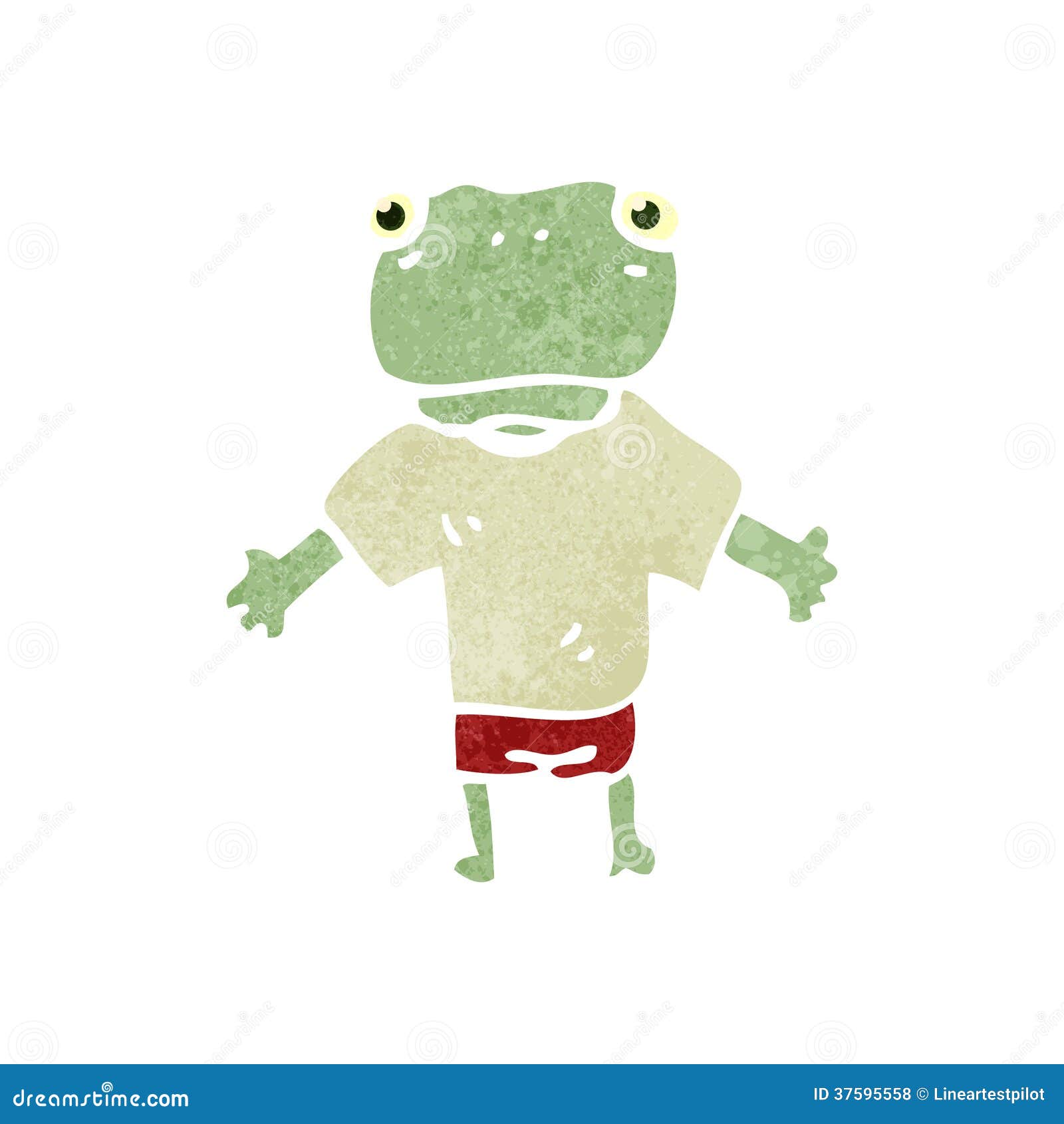 Retro cartoon frog stock vector. Illustration of traditional - 37595558