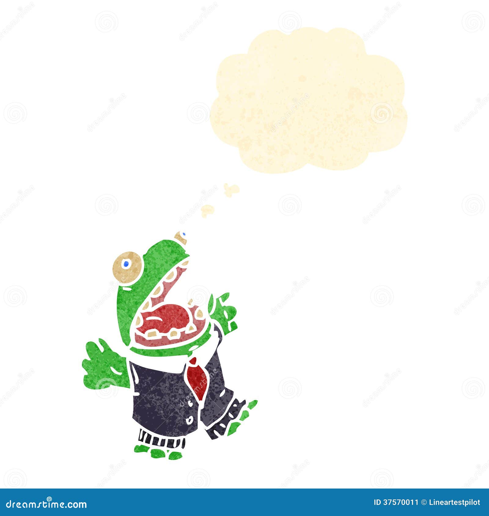 Retro cartoon frog in suit stock vector. Illustration of cloud - 37570011