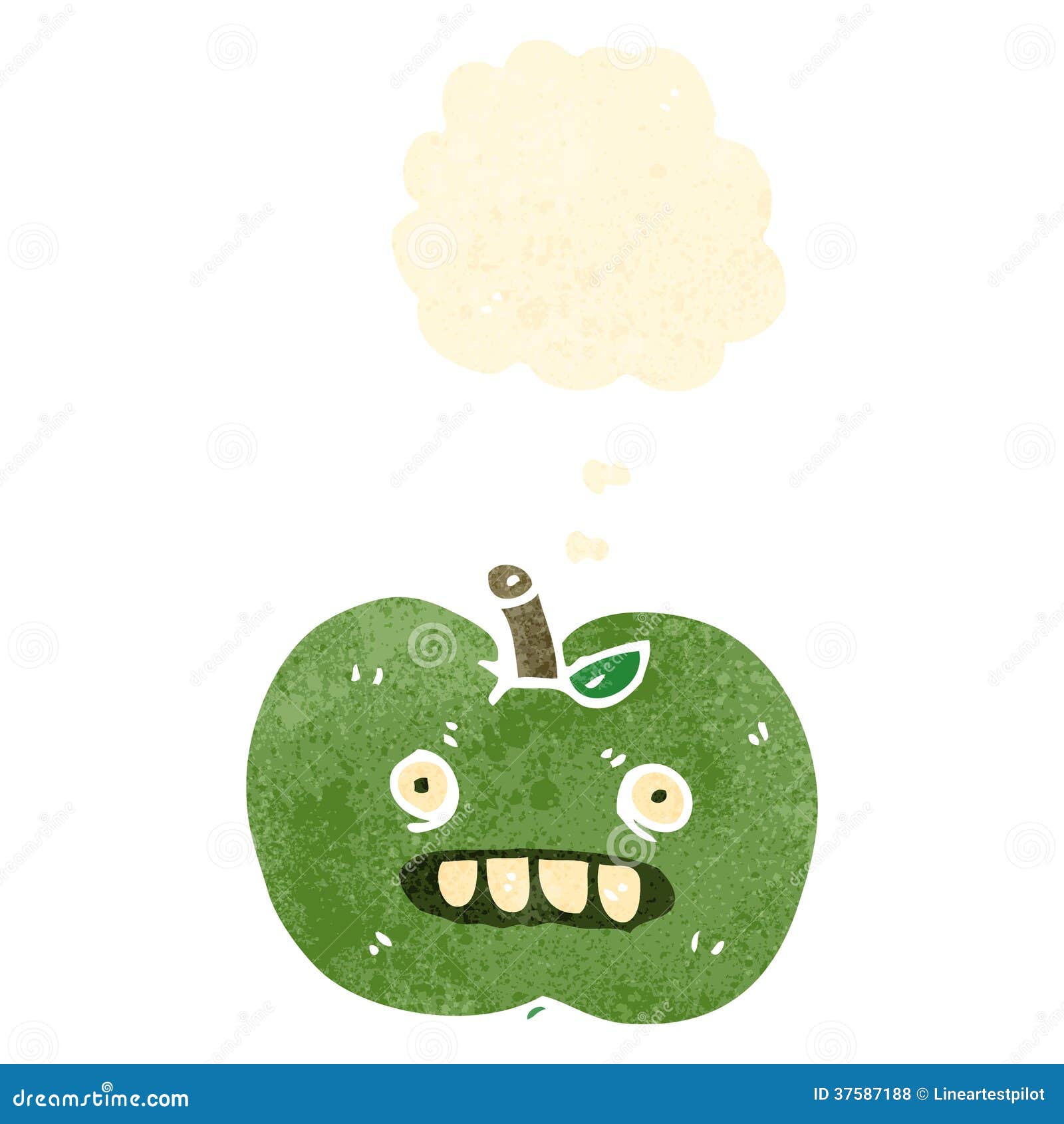 Retro cartoon funny apple stock vector. Illustration of cloud - 37587188