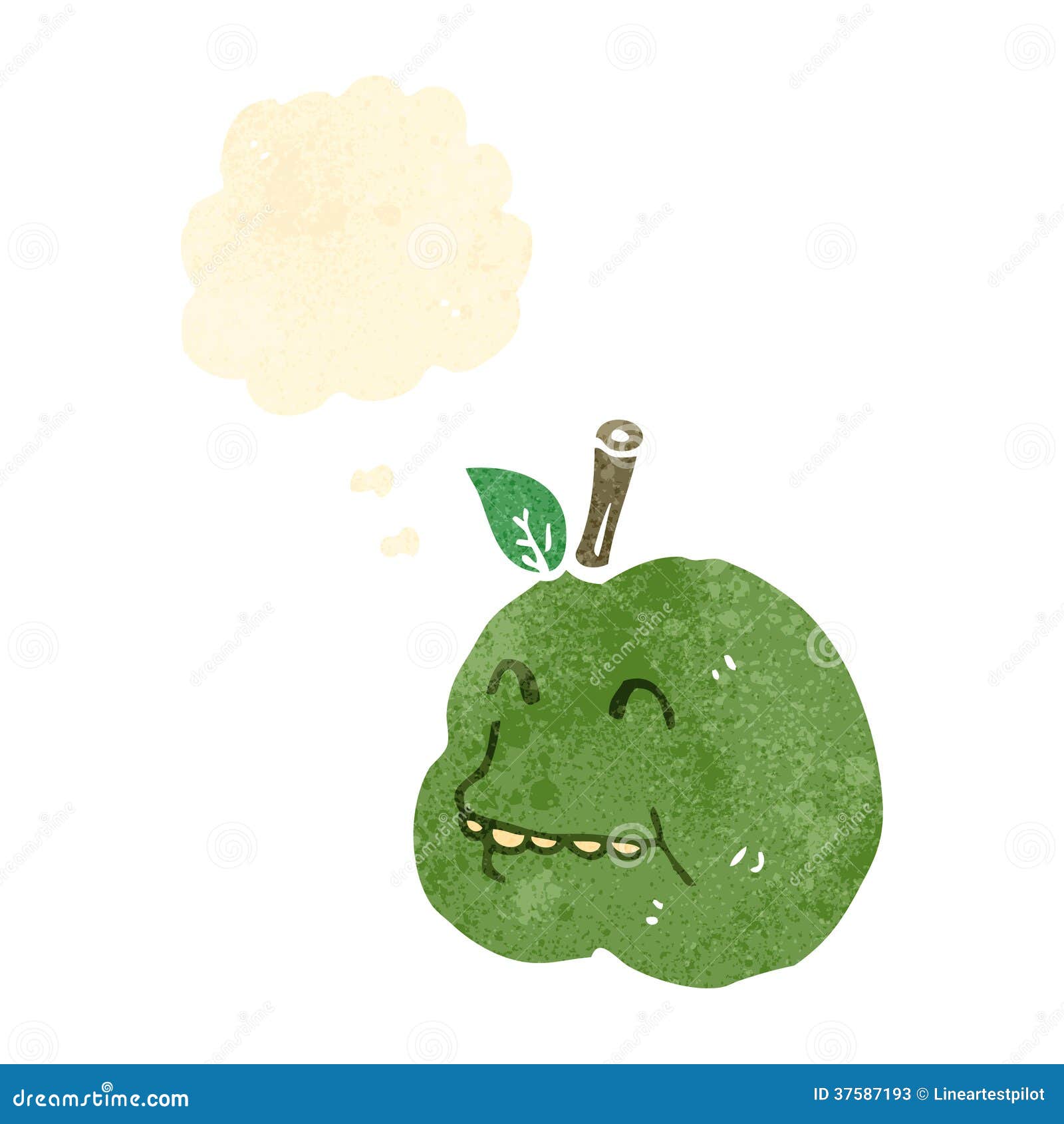 Retro cartoon funny apple stock vector. Illustration of organi - 37587193