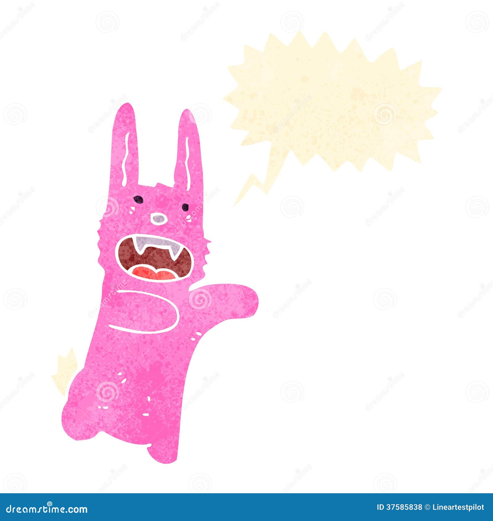 Retro Cartoon Funny Bunny Attack Stock Vector - Illustration of ...