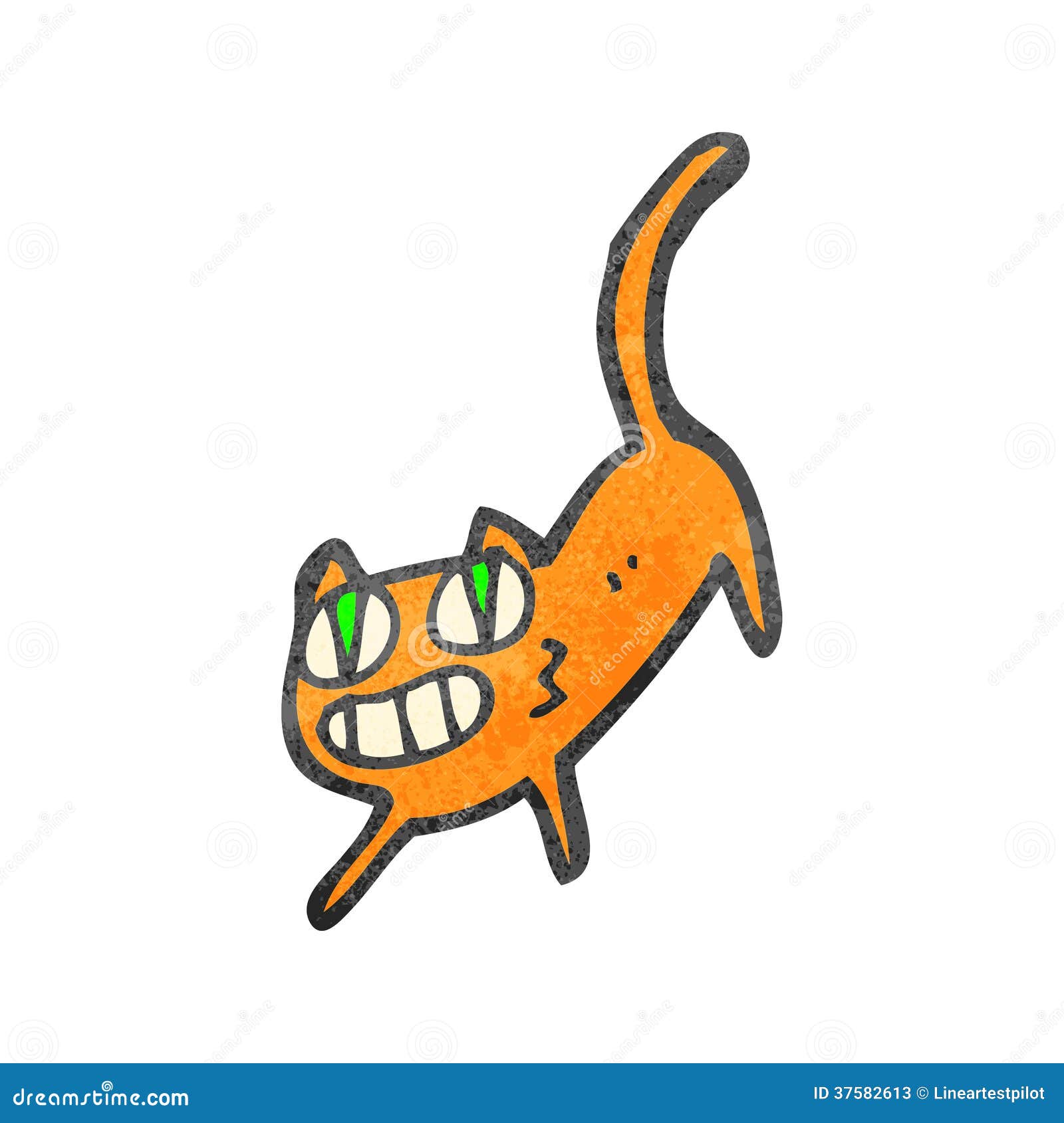 Retro cartoon funny cat stock vector. Illustration of quirky - 37582613