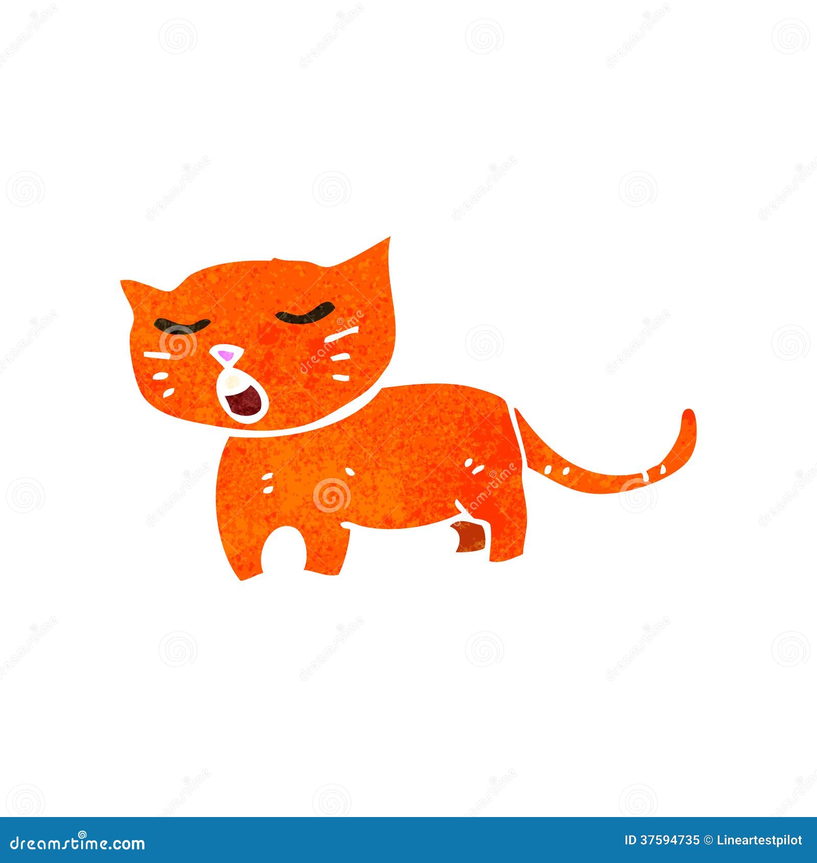 Retro Cartoon Funny Ginger Cat Stock Vector - Illustration of funny ...