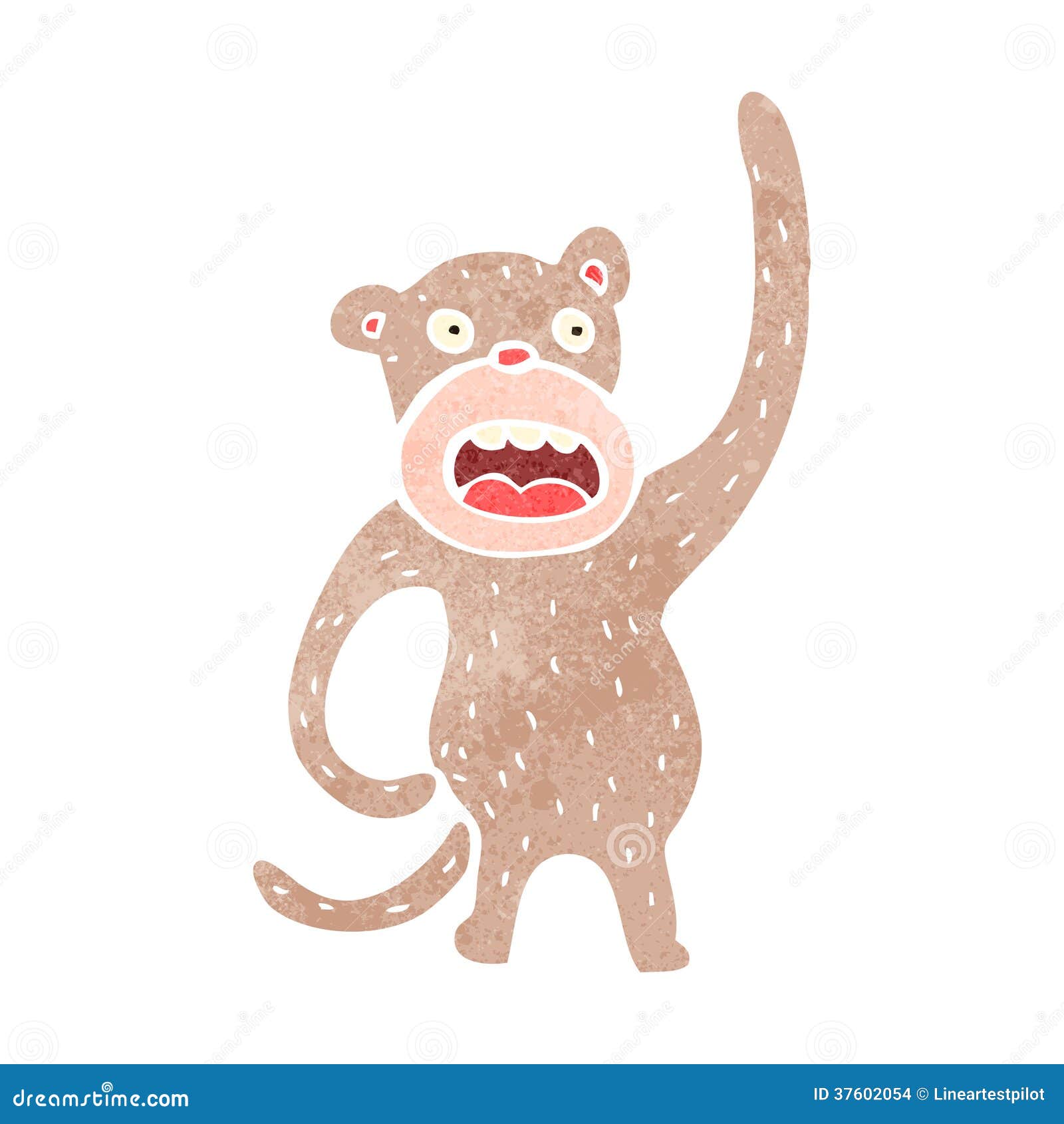 Retro cartoon funny monkey stock illustration. Illustration of grunge ...