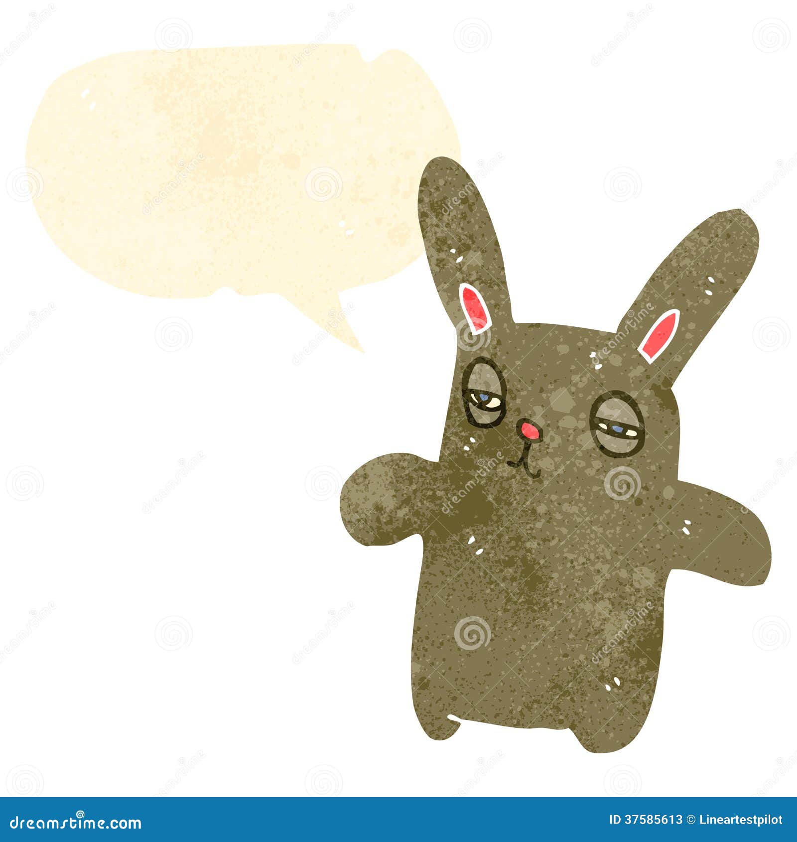 Retro cartoon funny rabbit stock vector. Illustration of painted - 37585613