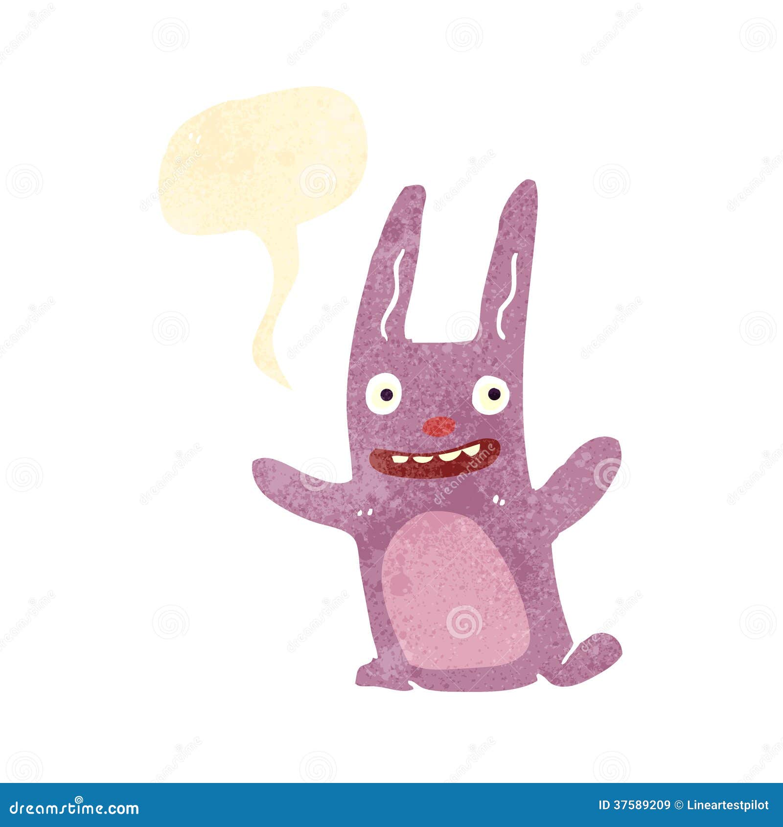 Retro cartoon funny rabbit stock vector. Illustration of painted - 37589209