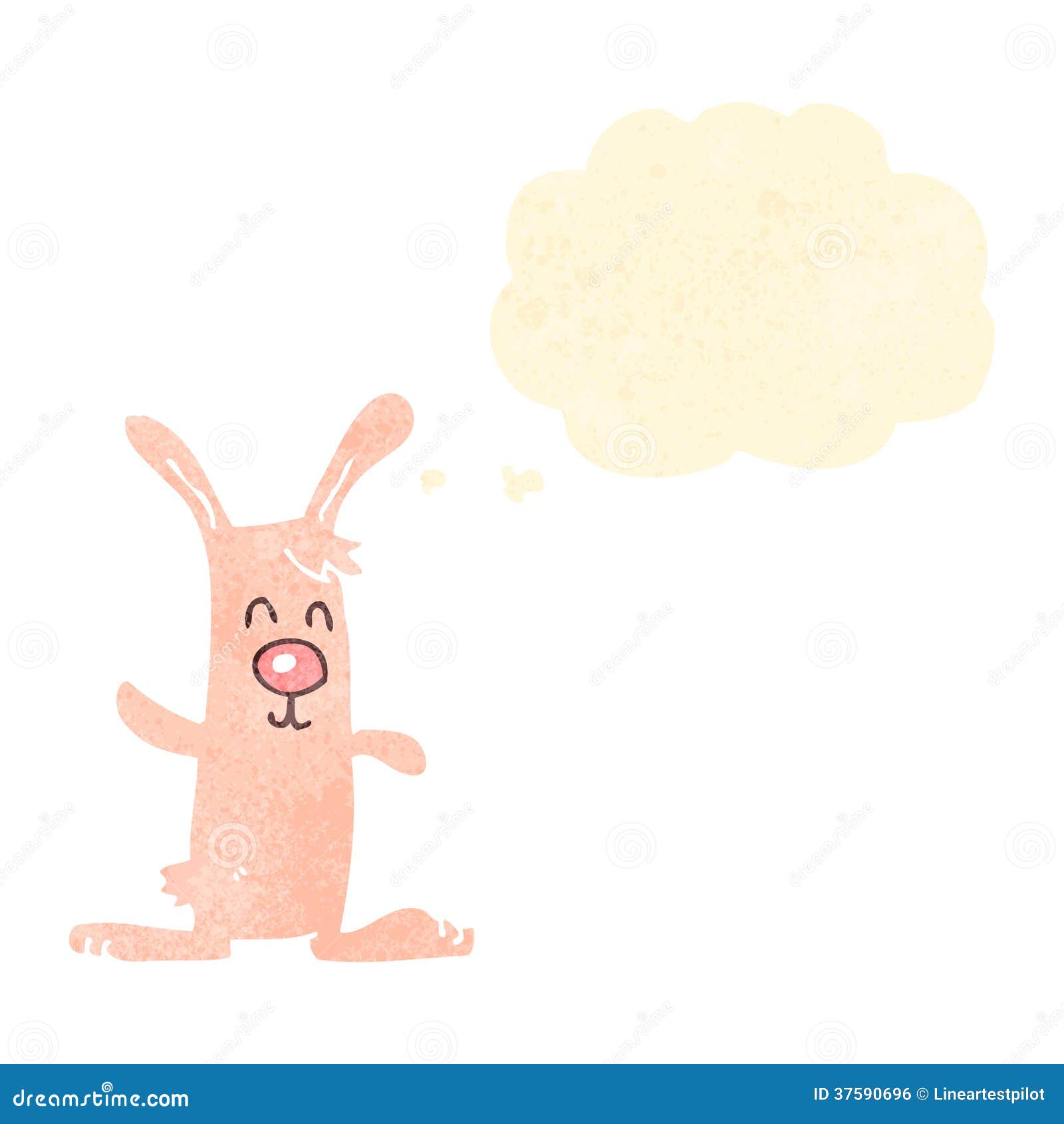 Retro cartoon funny rabbit stock vector. Illustration of cute - 37590696