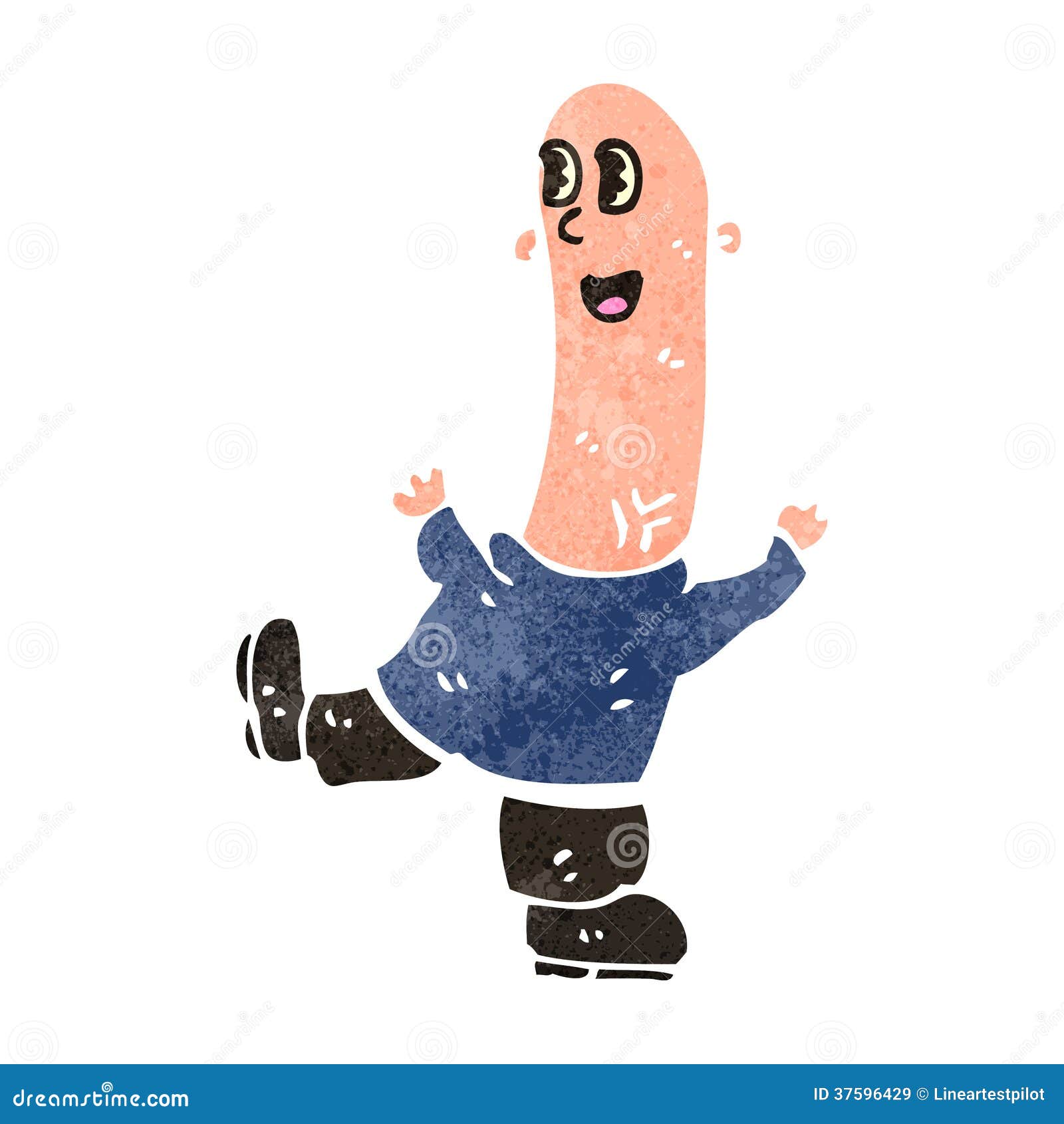 Retro Cartoon Funny Shaped Man Stock Vector - Illustration of cute ...