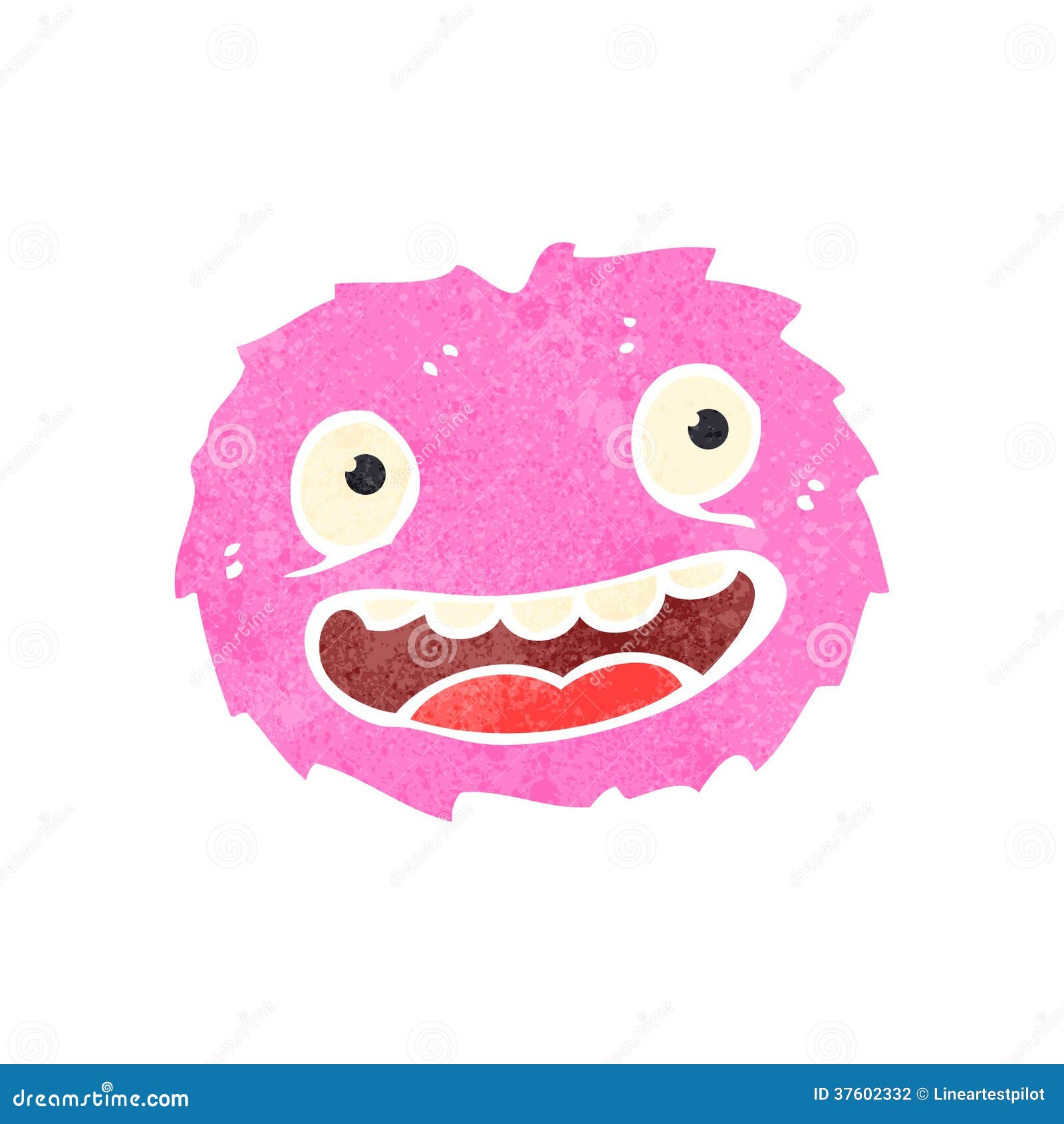 Retro Cartoon Furry Creature Stock Illustration - Illustration of funny ...