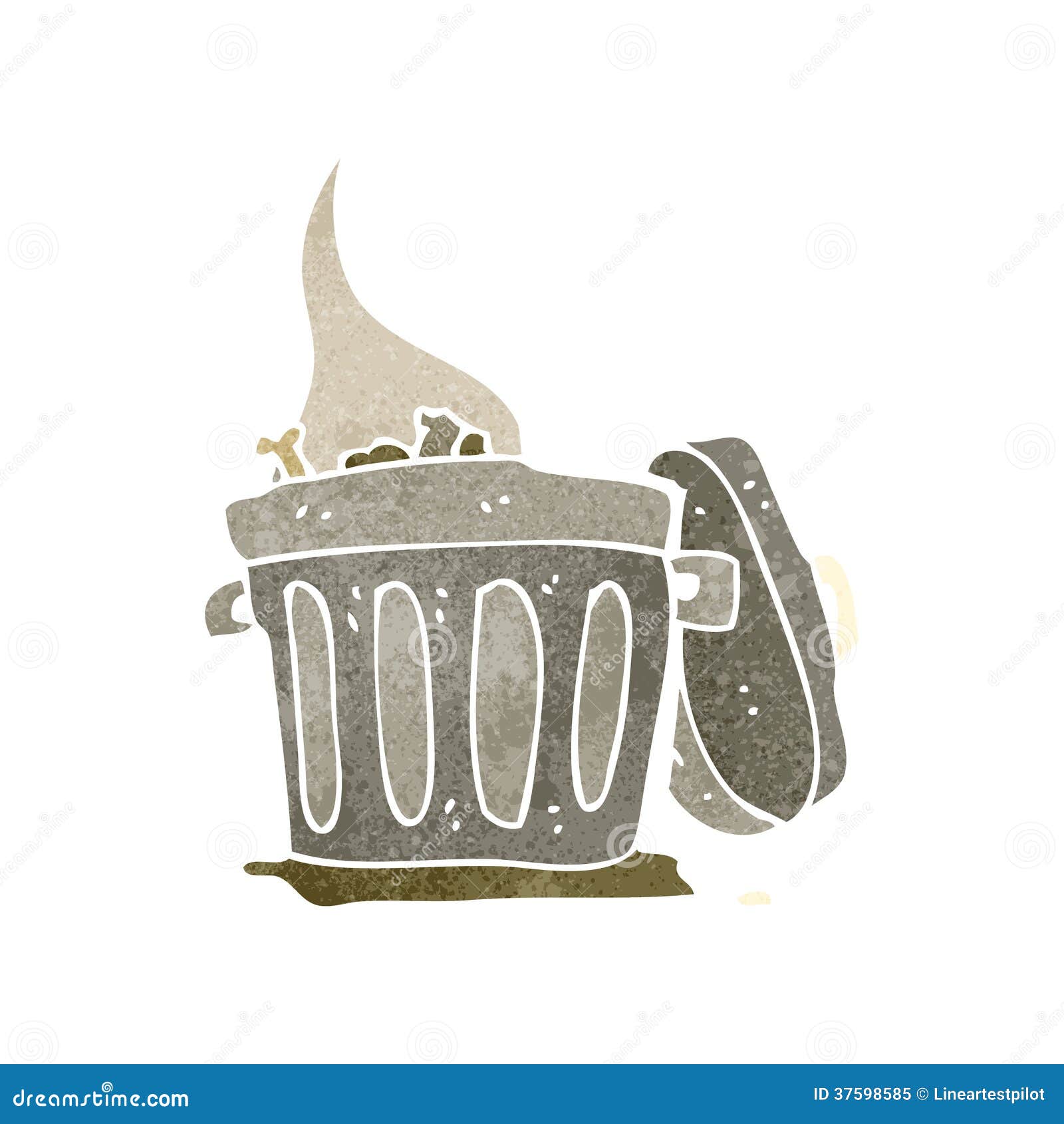 Retro cartoon garbage can stock vector. Illustration of character ...