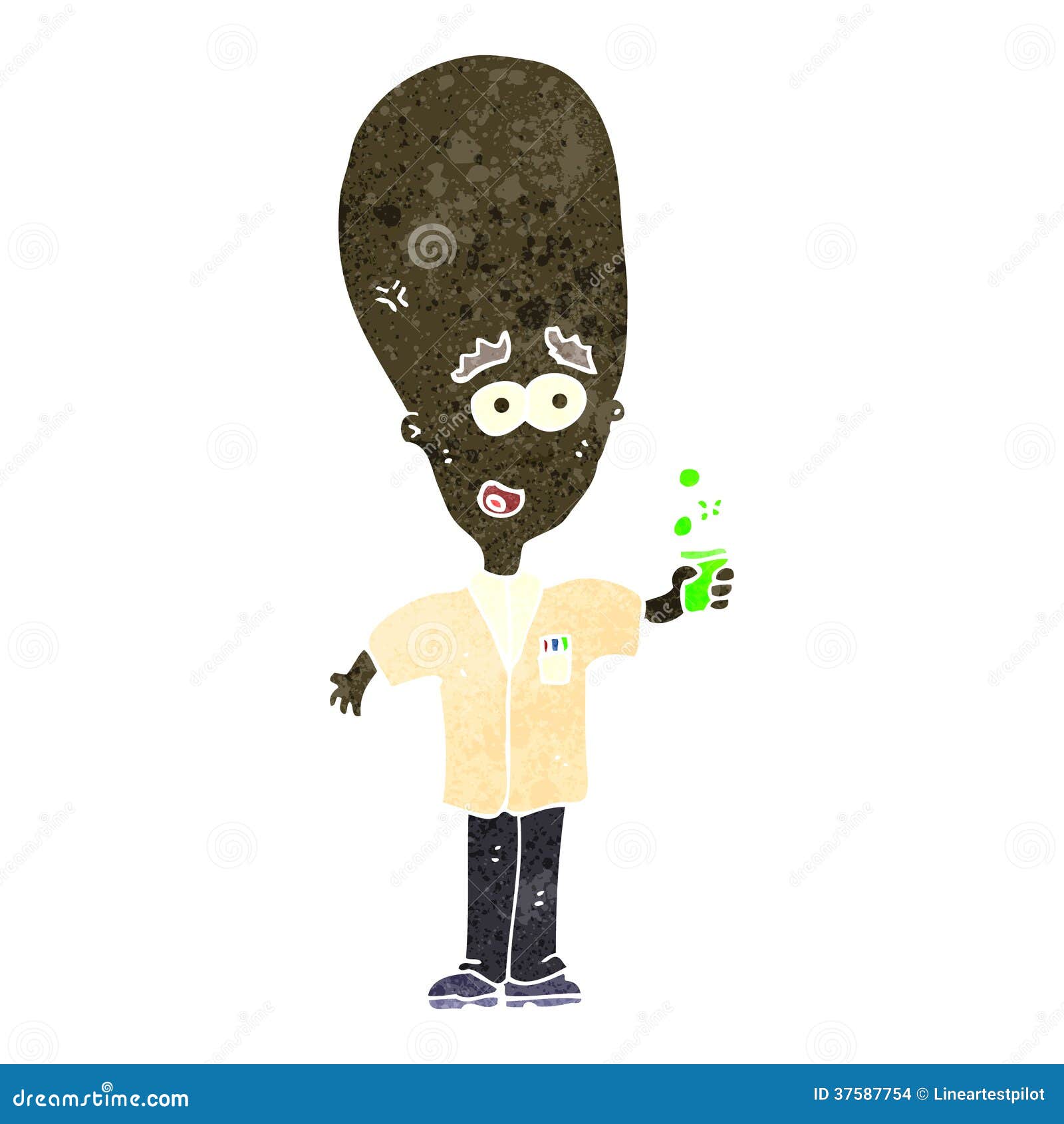 Retro Cartoon Genius Scientist Stock Vector - Illustration of painted ...